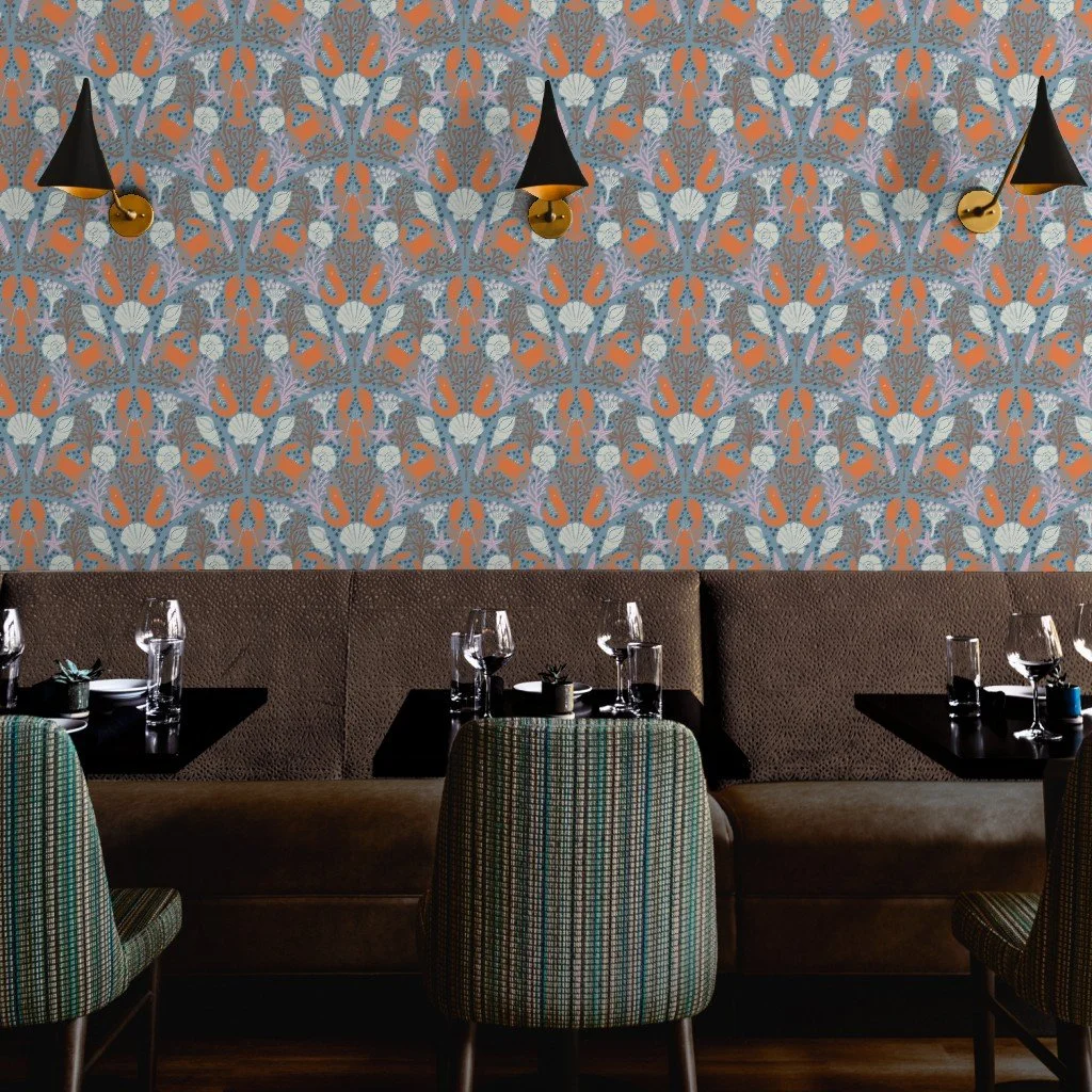 Nautical Damask Collection | Sandra Hutter Designs | Wallpaper - Fabric ...