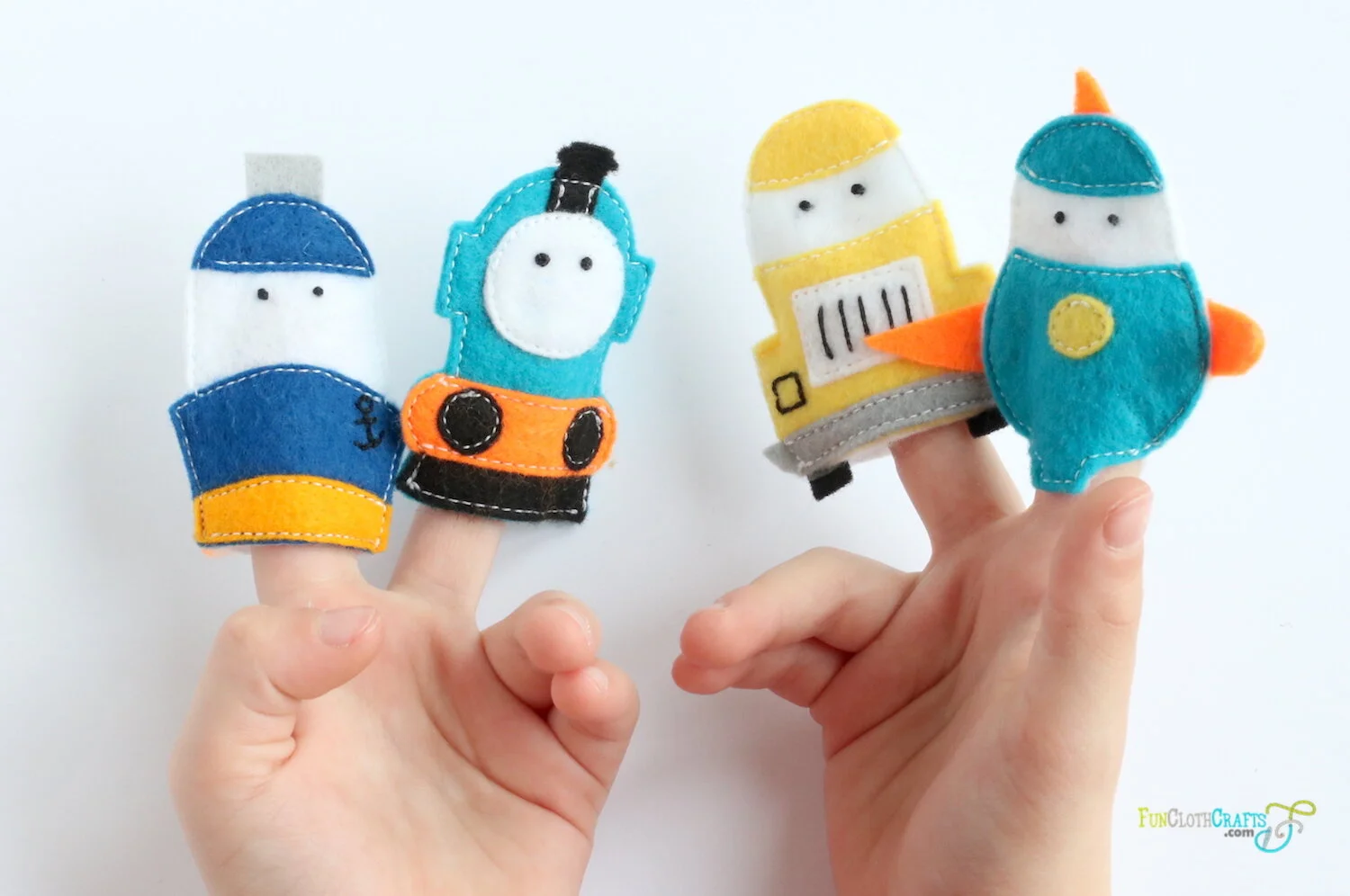 How to Make Vehicle Finger Puppets (Part 1) | Fun Cloth Crafts - Felt ...