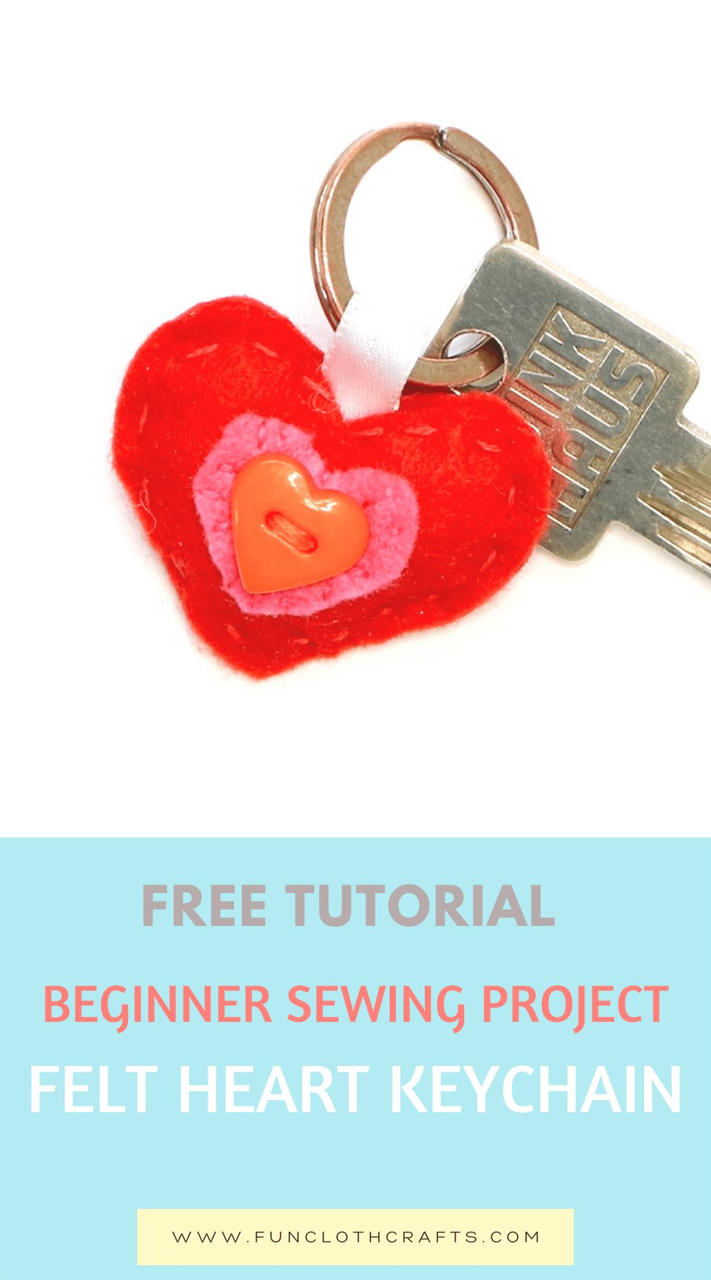 Felt Heart Keychain Craft Made by Kids | Fun Cloth Crafts - Felt Craft ...