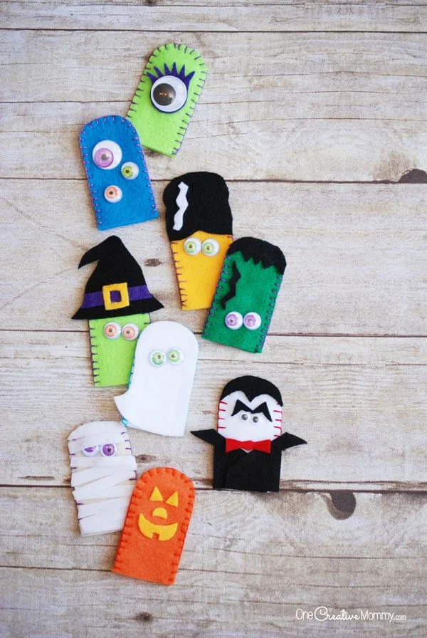 15 DIY Halloween Finger Puppets | Fun Cloth Crafts - Felt Craft Patterns