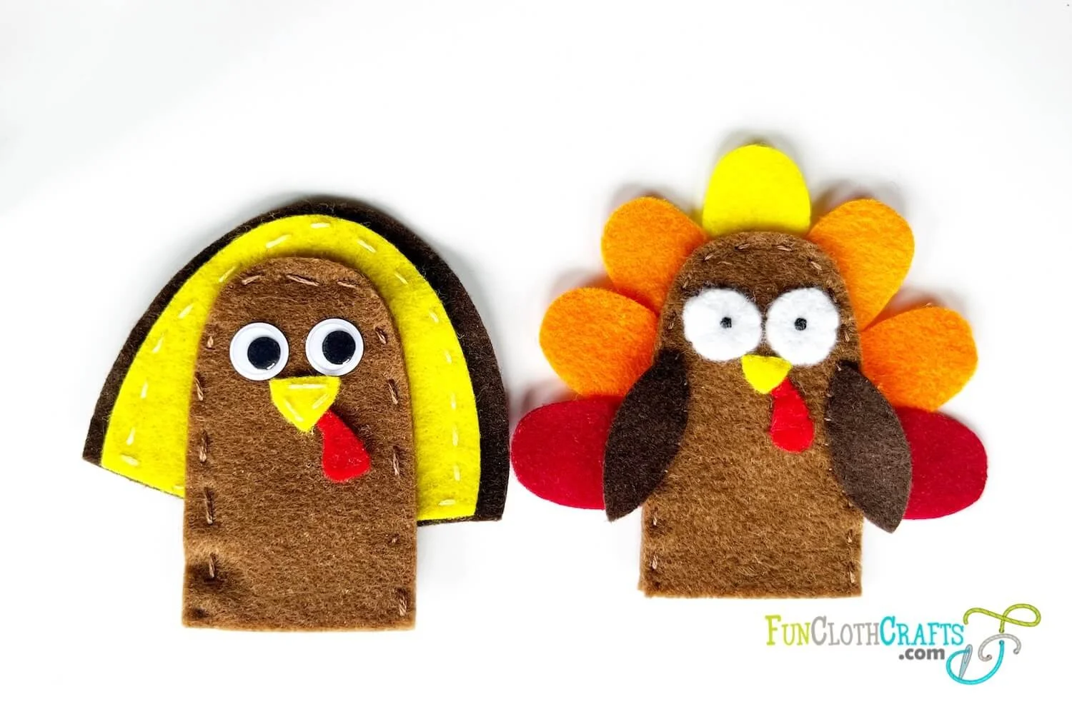 Thanksgiving Crafts: Turkey Finger Puppet (Free Pattern) | Fun Cloth ...