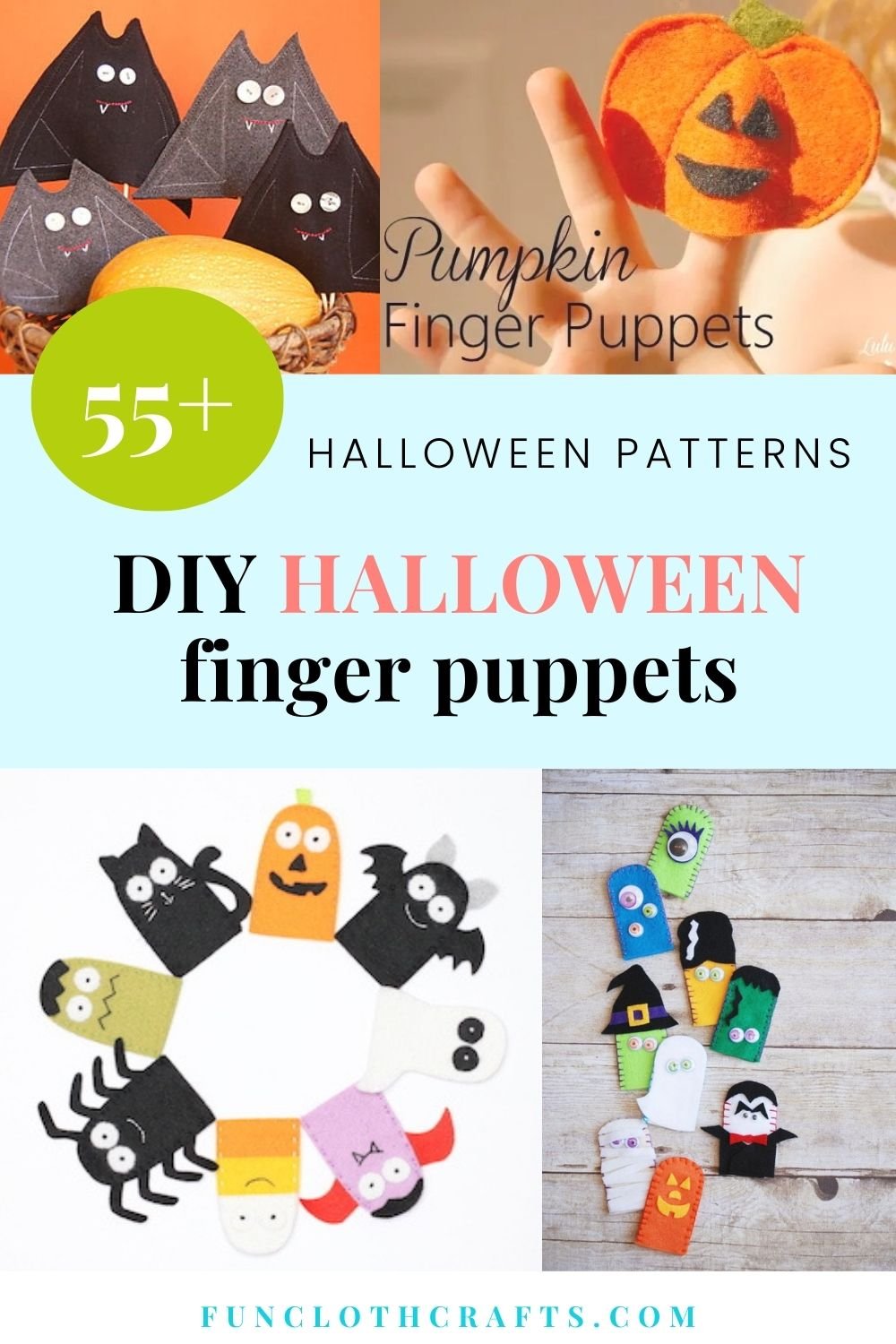 15 DIY Halloween Finger Puppets | Fun Cloth Crafts - Felt Craft Patterns