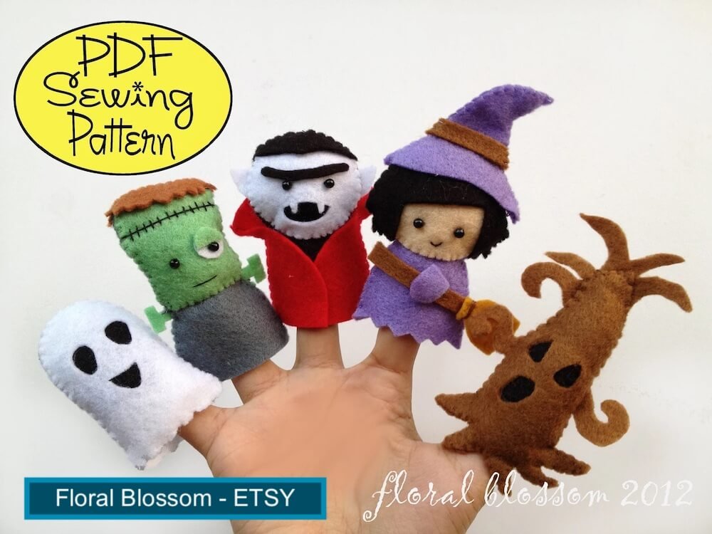 15 DIY Halloween Finger Puppets | Fun Cloth Crafts - Felt Craft Patterns