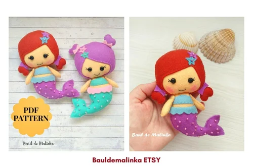 15 Mermaid Doll Patterns with Felt (Free and Easy DIY Sewing Patterns ...
