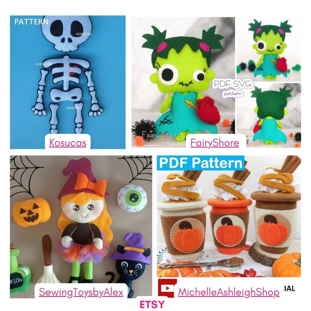 30 Cute DIY Felt Halloween Crafts: Spooky Decor Ideas | Fun Cloth Crafts - Felt Craft Patterns