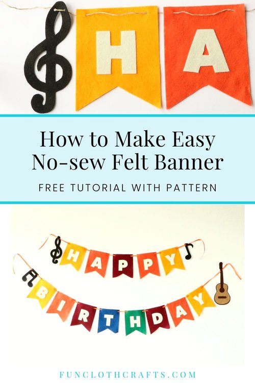 DIY: How To Make an Easy No-Sew Felt Banner | Fun Cloth Crafts - Felt ...