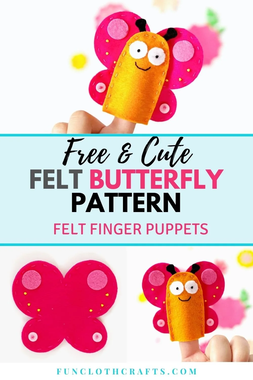 Magical Felt Butterfly Finger Puppet (Free Pattern) | Fun Cloth Crafts ...