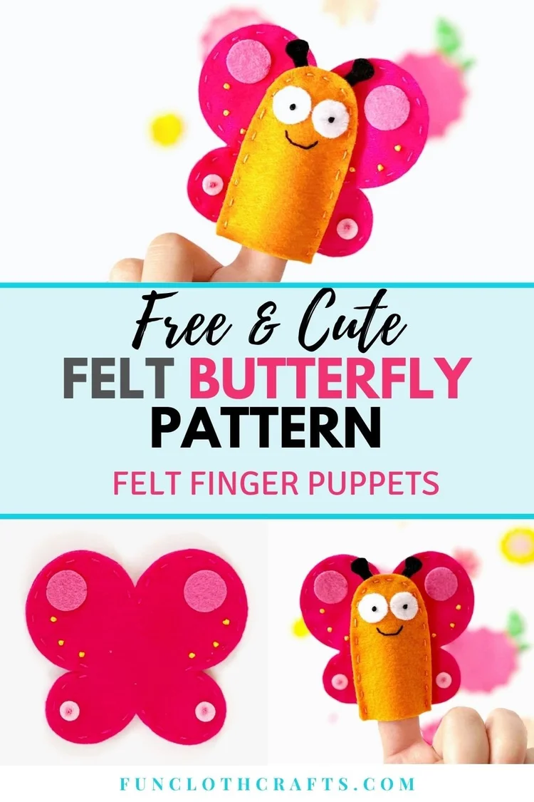 Magical Felt Butterfly Finger Puppet (Free Pattern) | Fun Cloth Crafts ...
