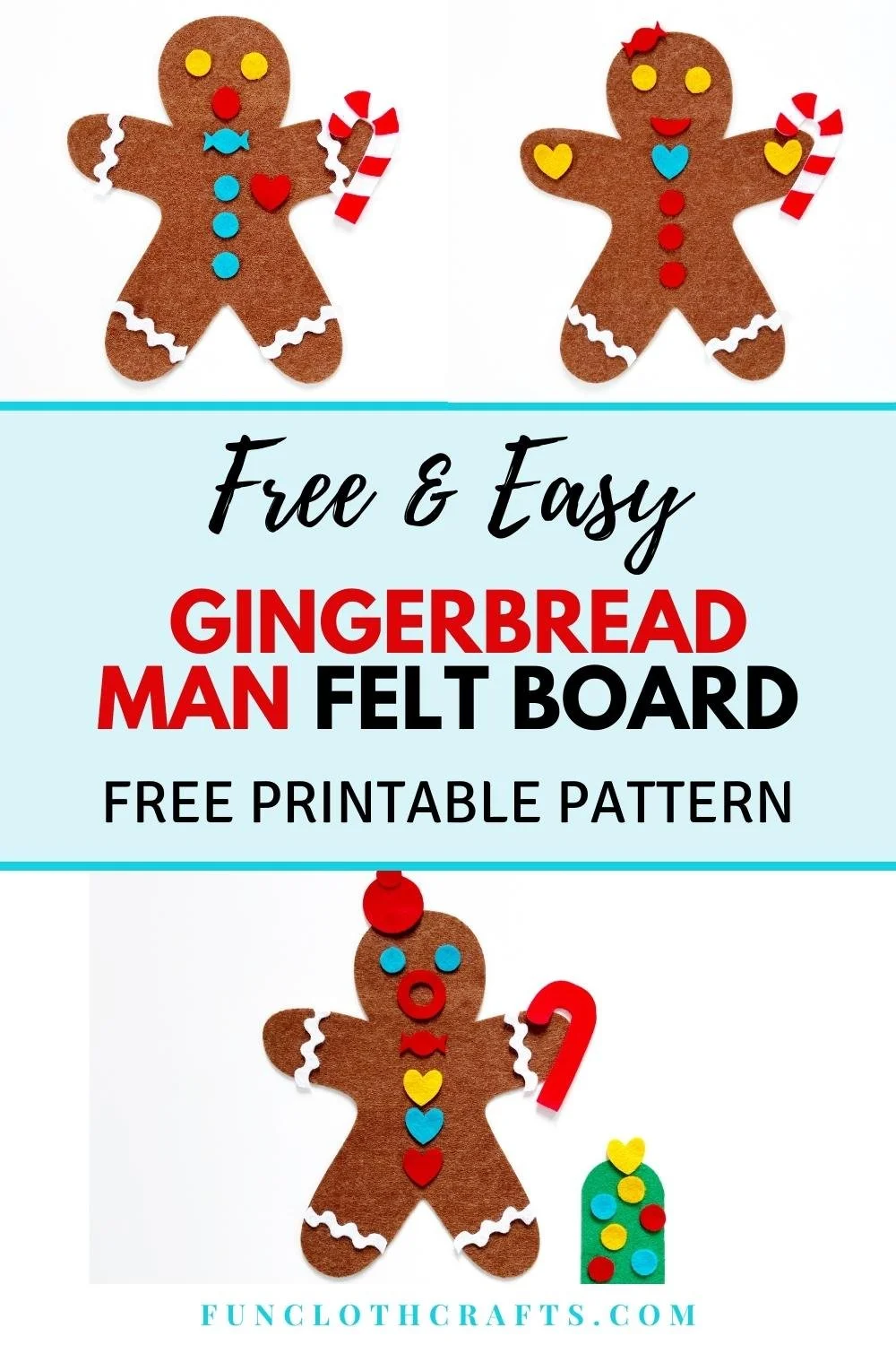 Gingerbread Man Felt Board Free Printable Template | Fun Cloth Crafts ...