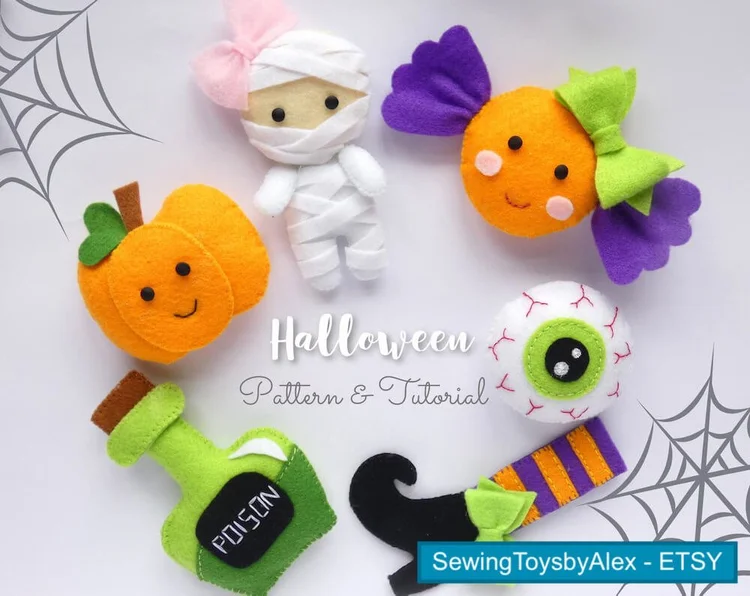 Hauntingly Beautiful: The Best DIY Felt Halloween Ornaments [Guide] | Fun Cloth Crafts - Felt ...