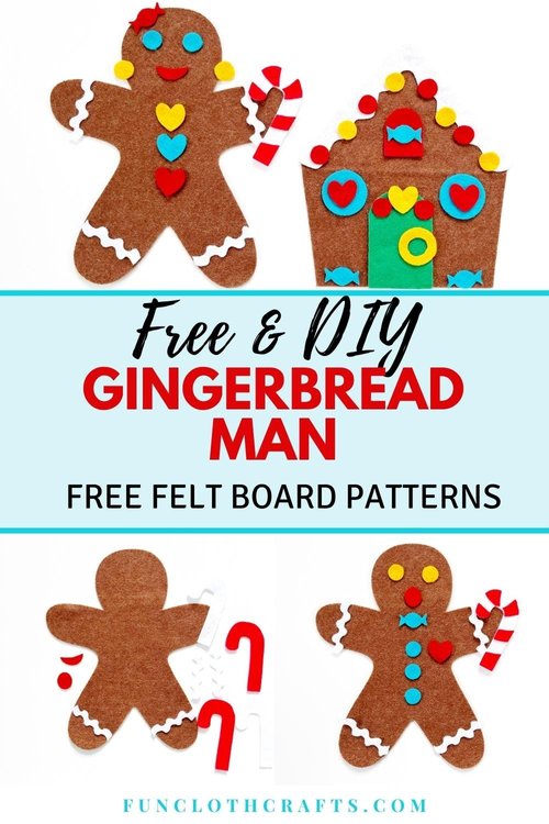 Gingerbread Man Felt Board Free Printable Template | Fun Cloth Crafts ...