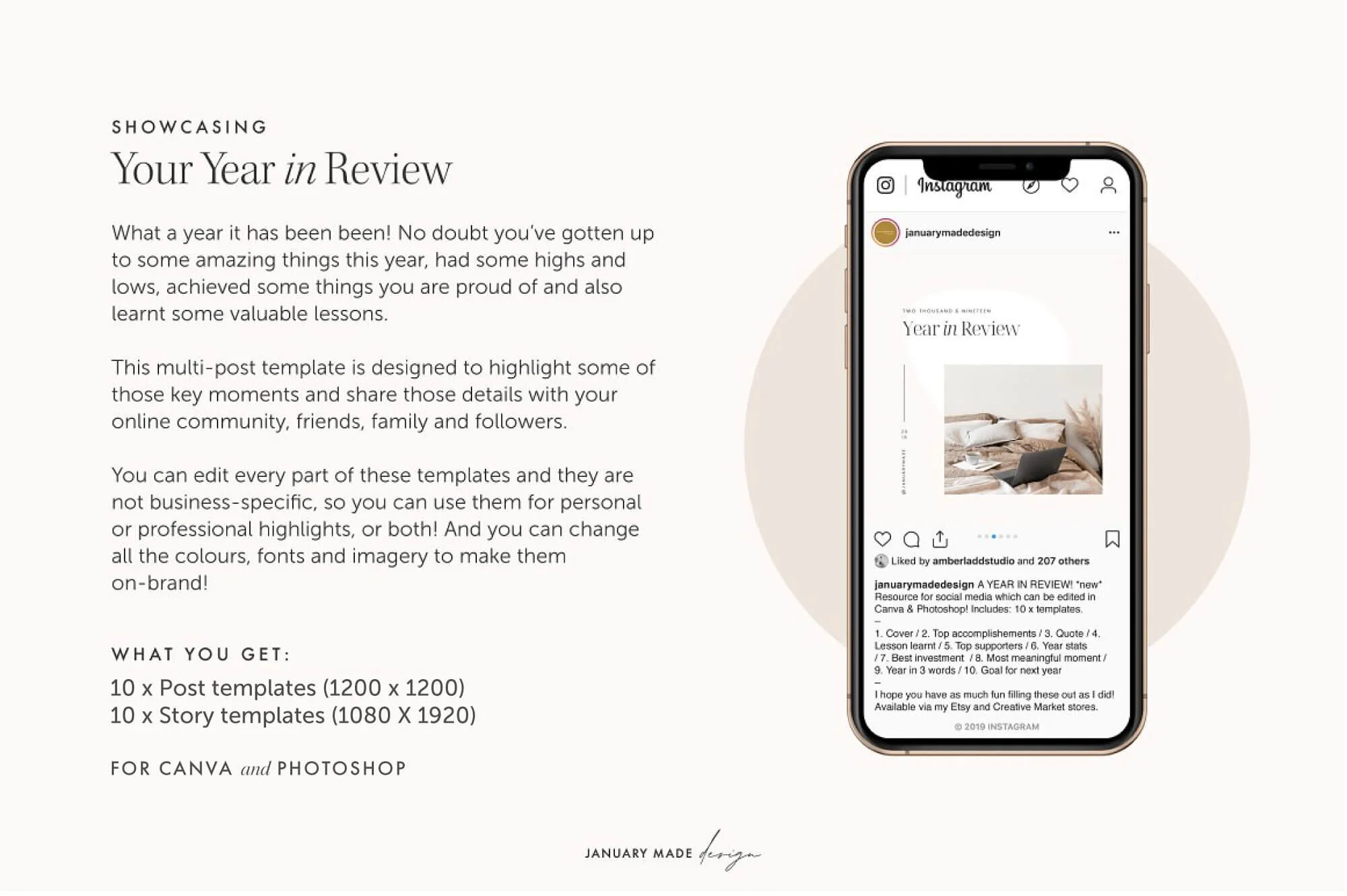 In Review Instagram Templates — Creative Process Templates + Resources