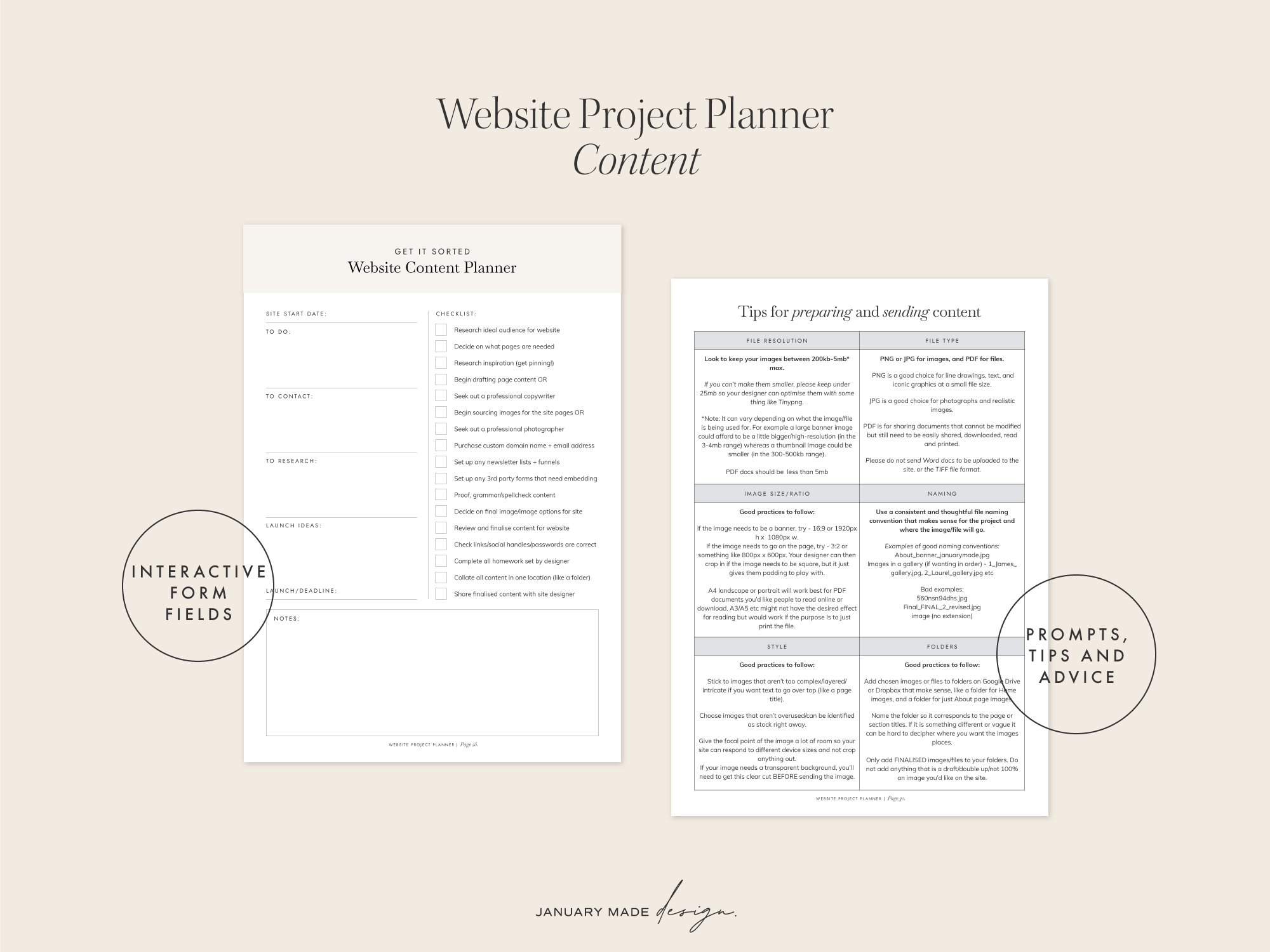 Website Project Management Planner — Creative Process Templates + Resources