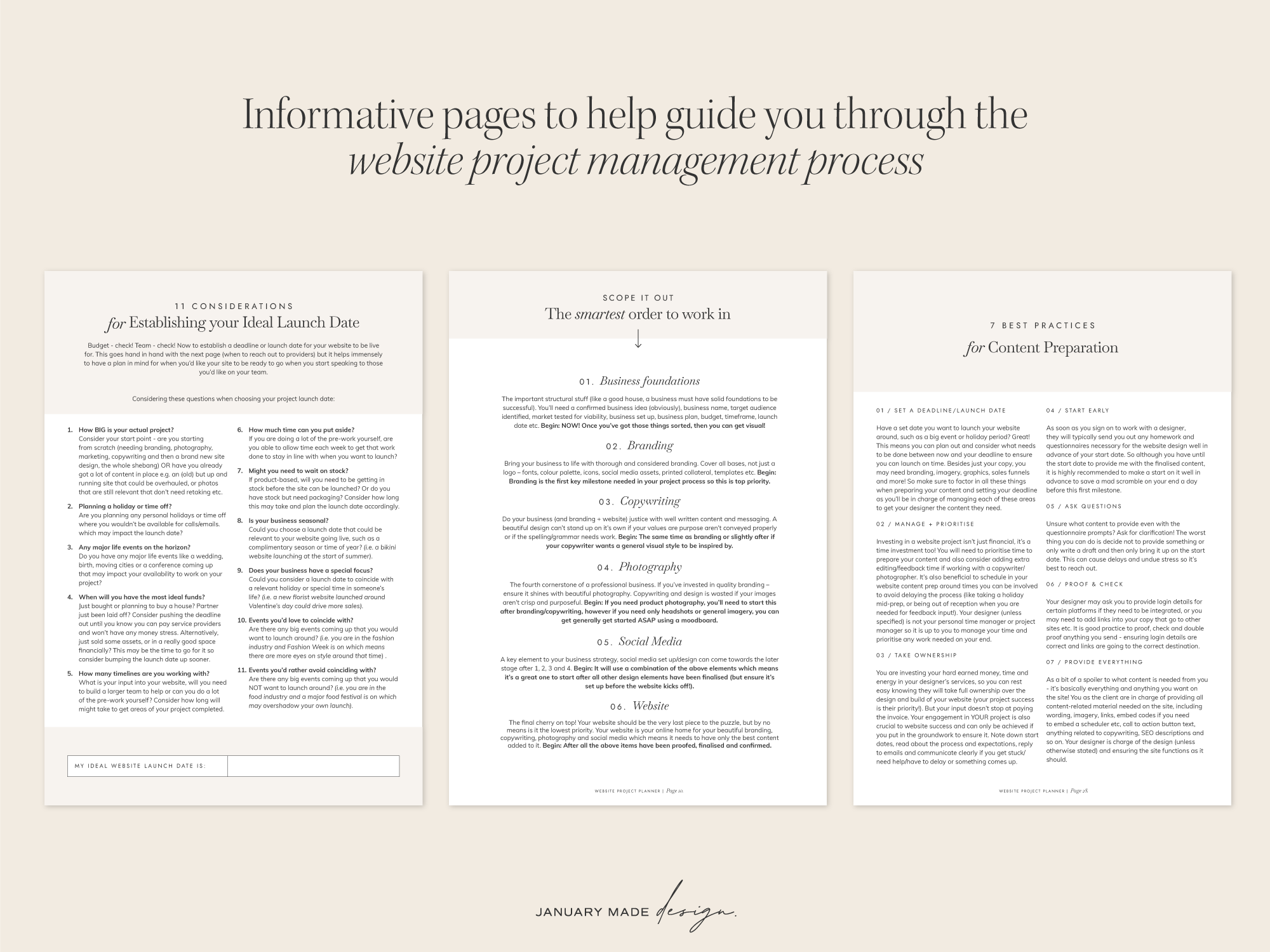 Website Project Management Planner — Creative Process Templates + Resources