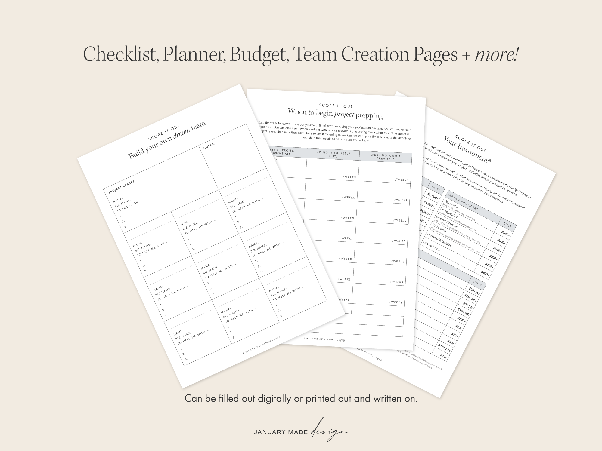 Website Project Management Planner — Creative Process Templates + Resources