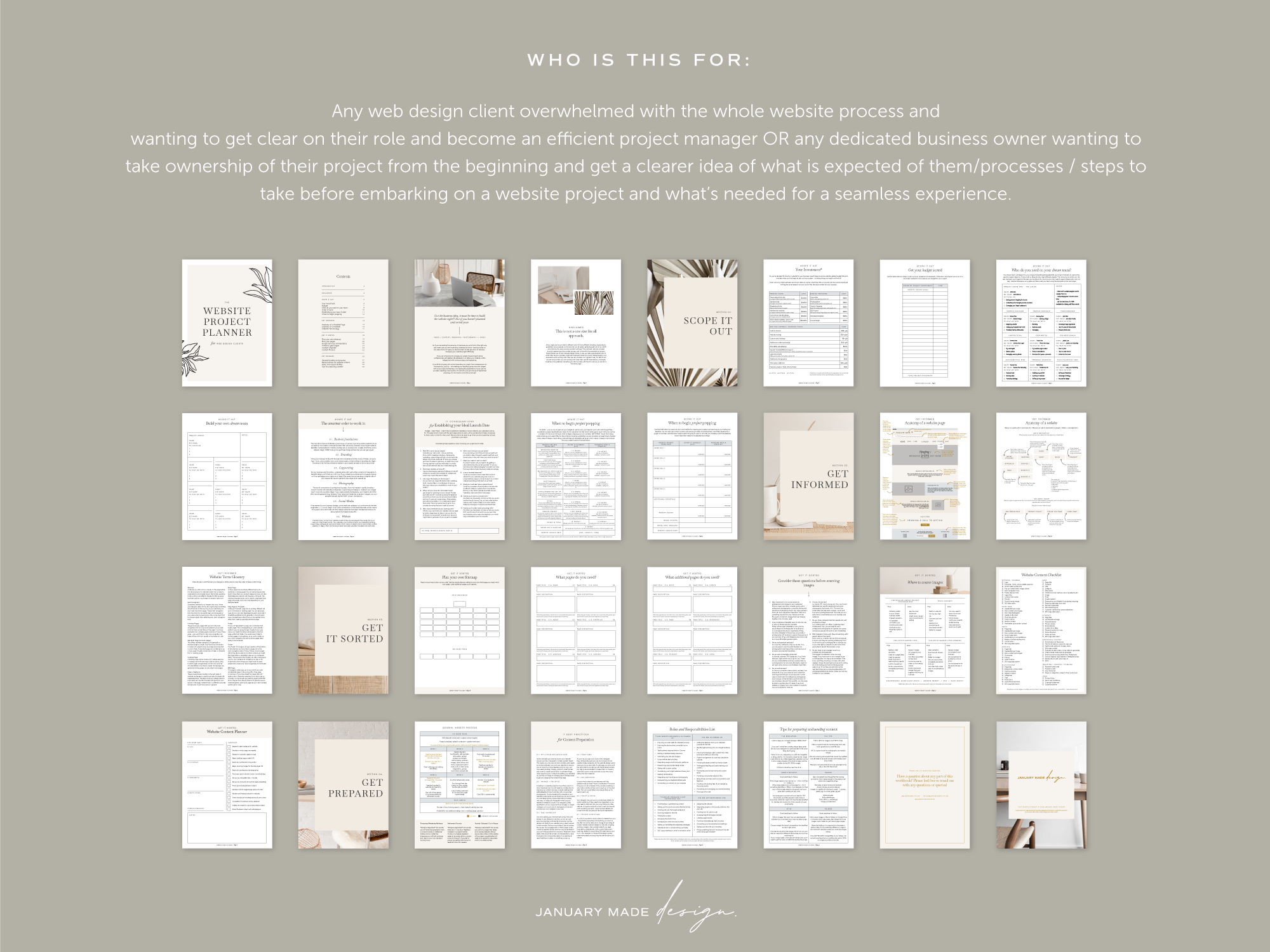 Website Project Management Planner — Creative Process Templates + Resources
