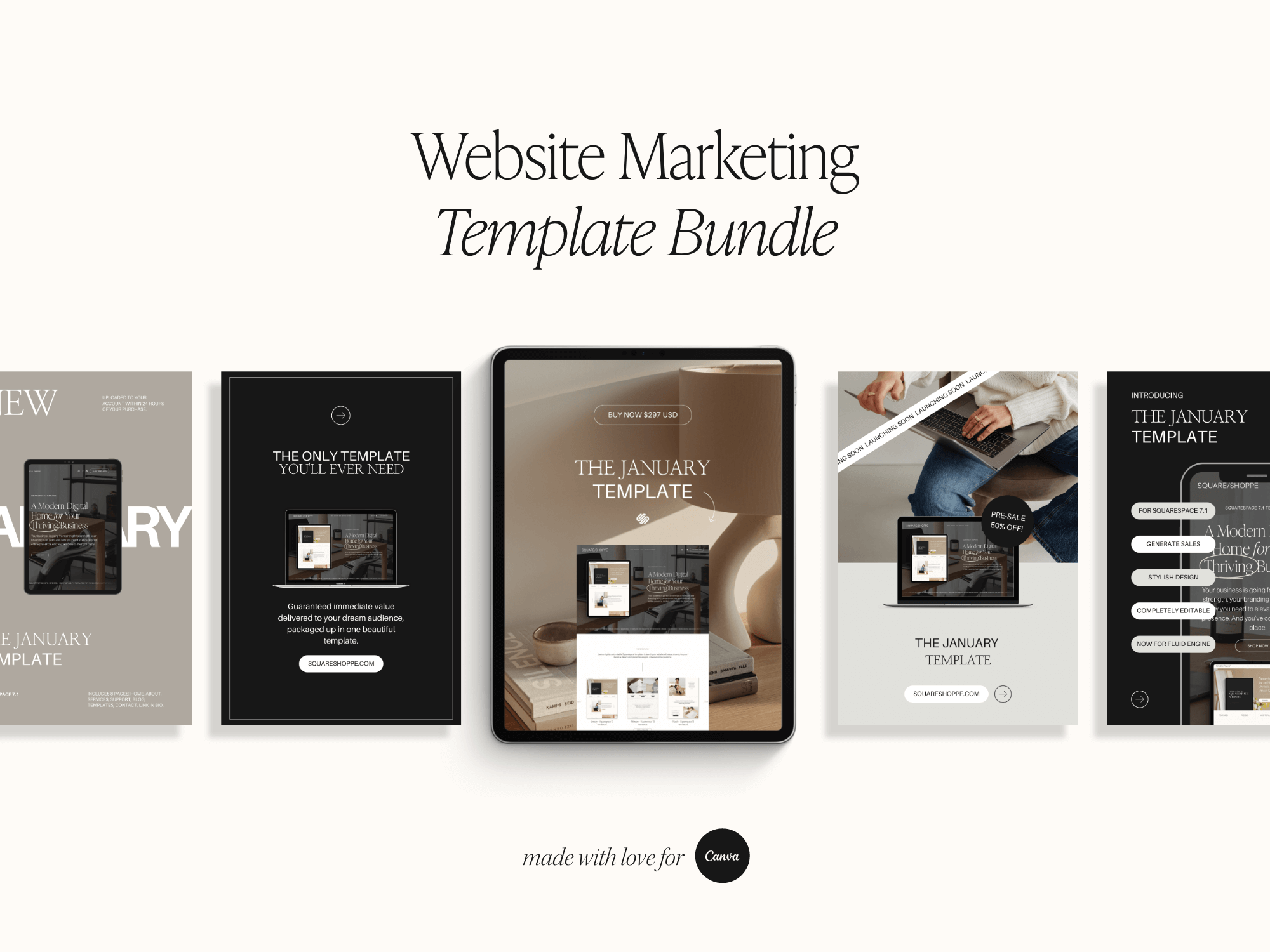 Website Marketing Template Bundle — Creative Process Templates + Resources