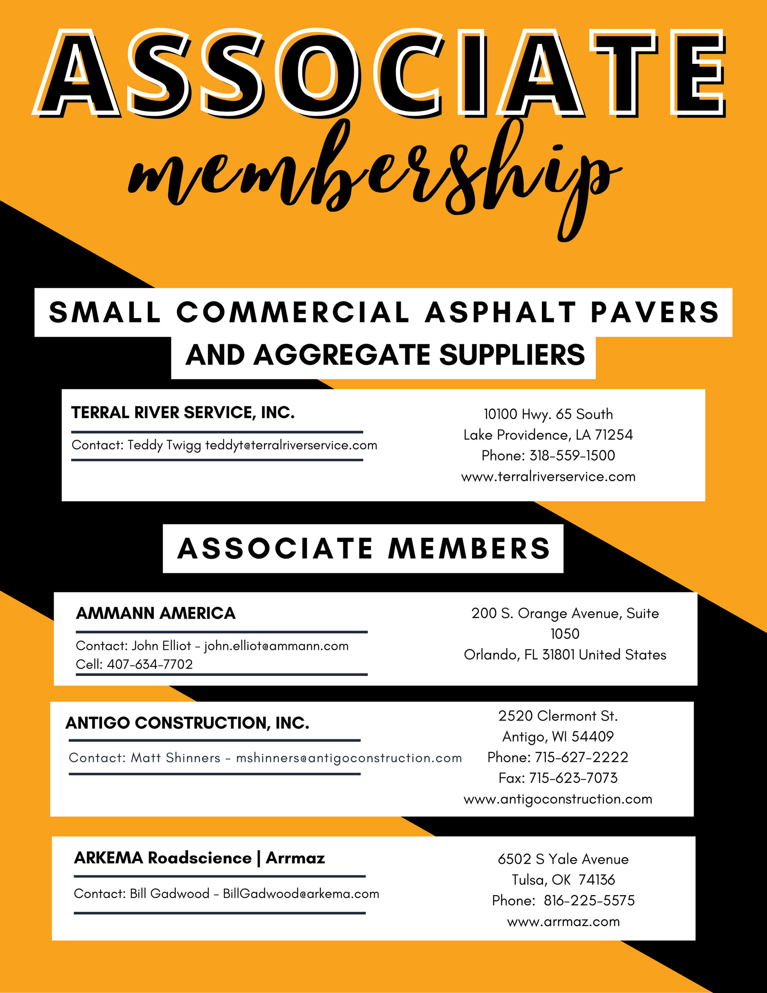 Associate Member Directory — Louisiana Asphalt Pavement Association