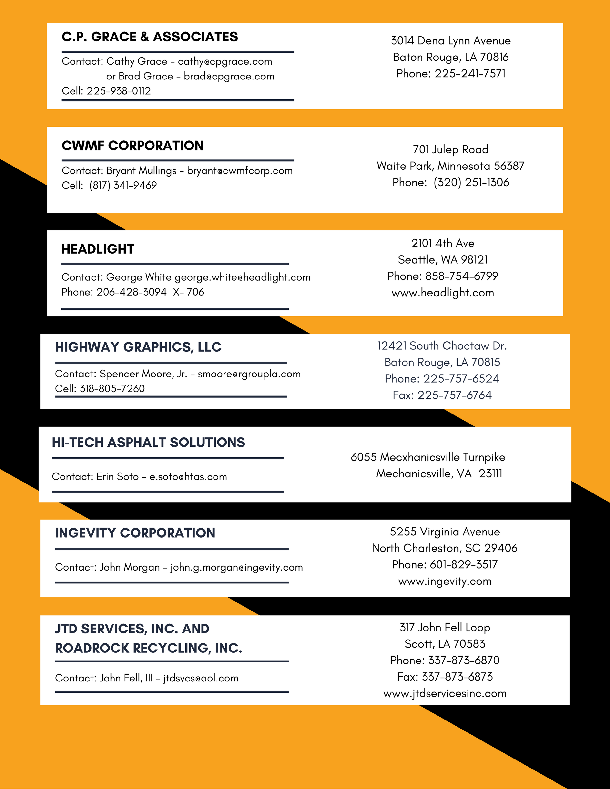 Associate Member Directory — Louisiana Asphalt Pavement Association