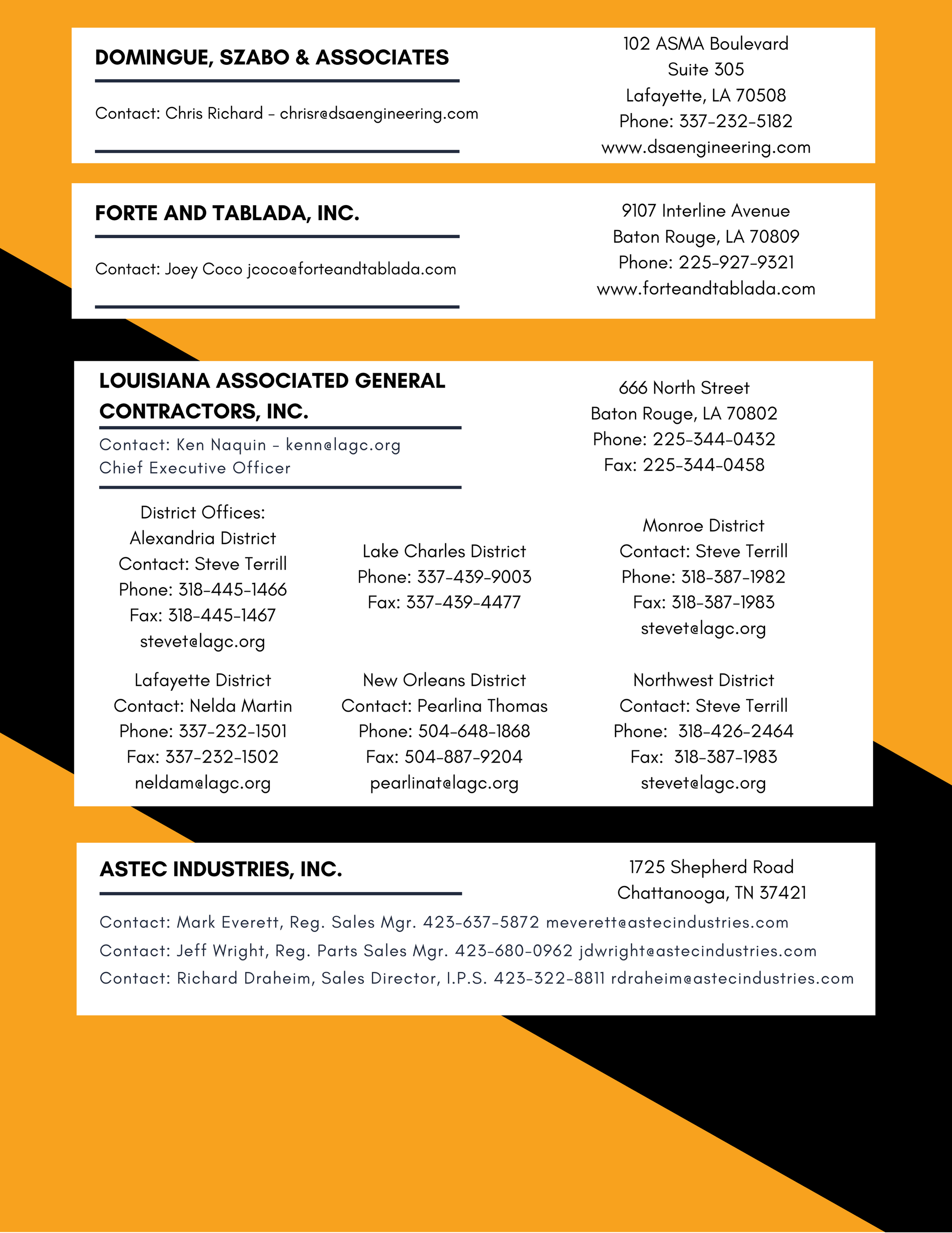 Associate Member Directory — Louisiana Asphalt Pavement Association