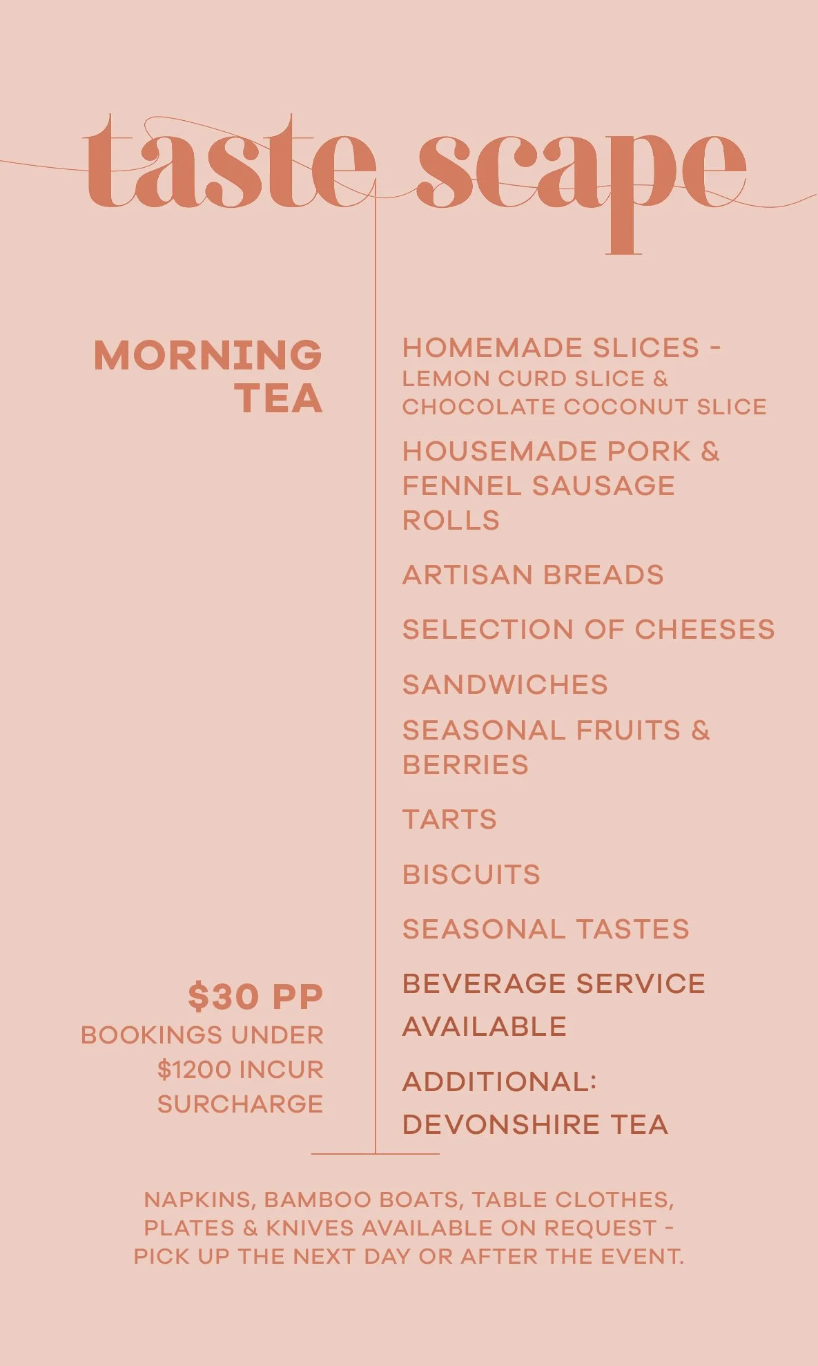 Morning tea grazing tables | Mobile catering Perth — Tastescape