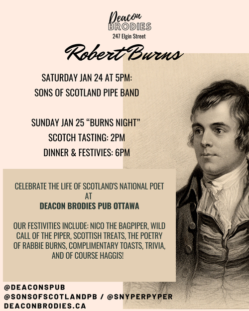 Rabbie Burns Weekend in Ottawa | Live Piping, Whisky & Burns Night at ...