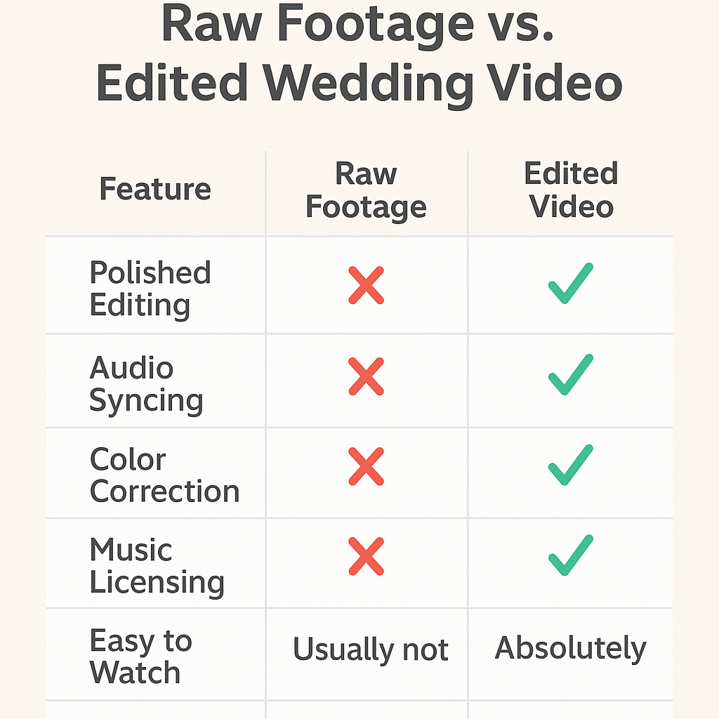 Raw Footage vs. Edited Wedding Video | What Virginia Couples Need to ...