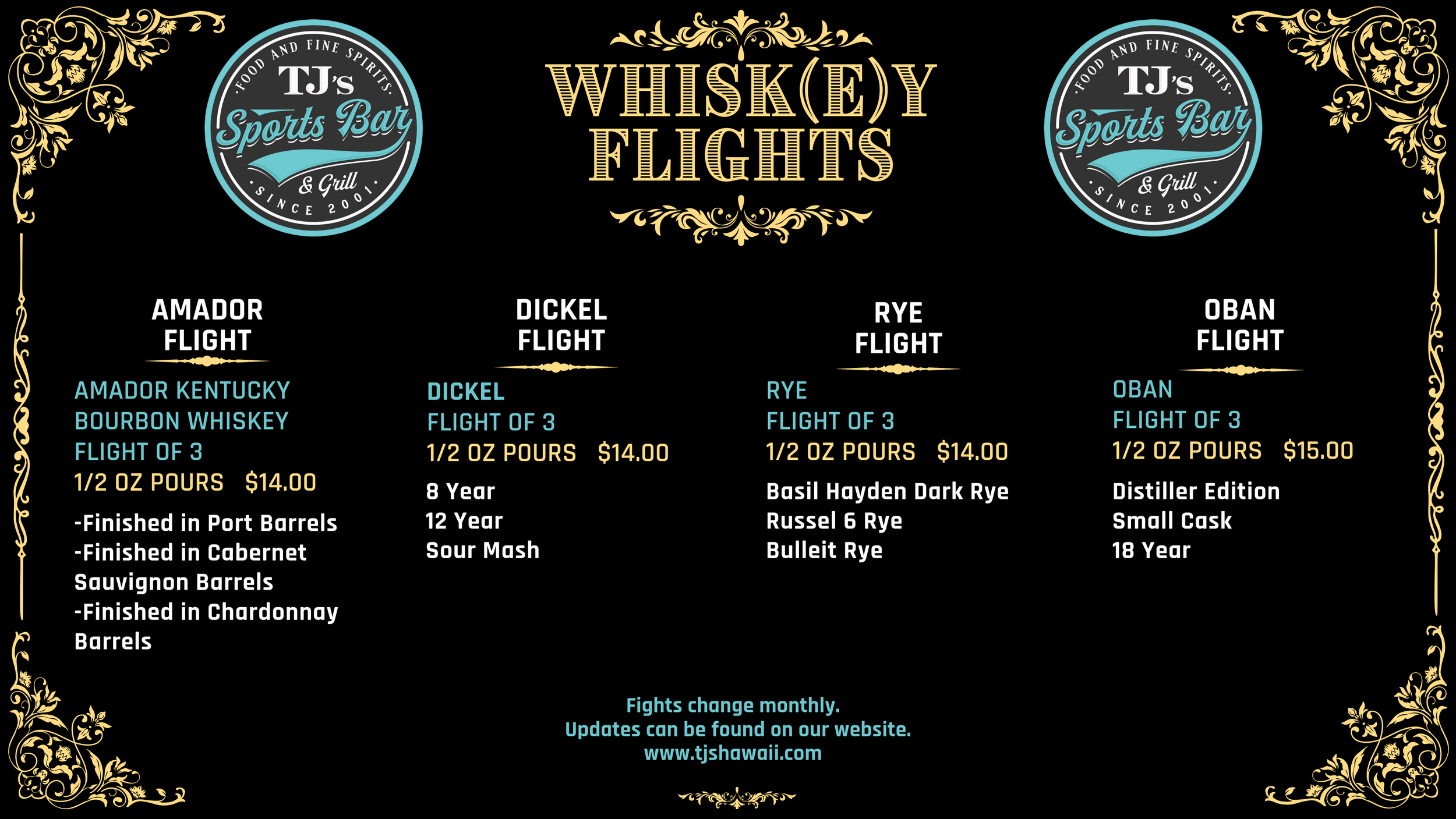 >Drink Menus — TJ's Sports Bar & Grill
