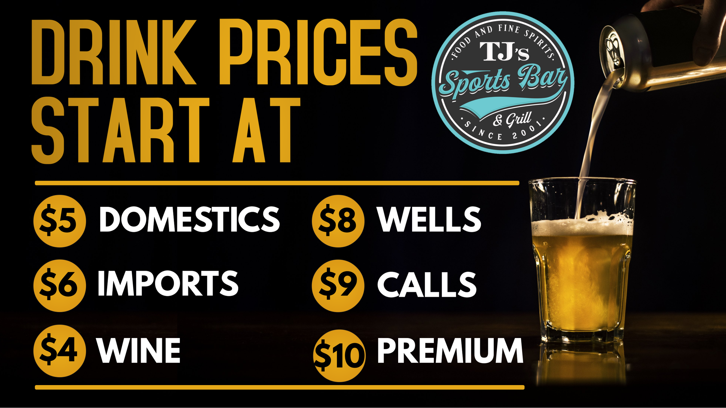 >Drink Menus — TJ's Sports Bar & Grill