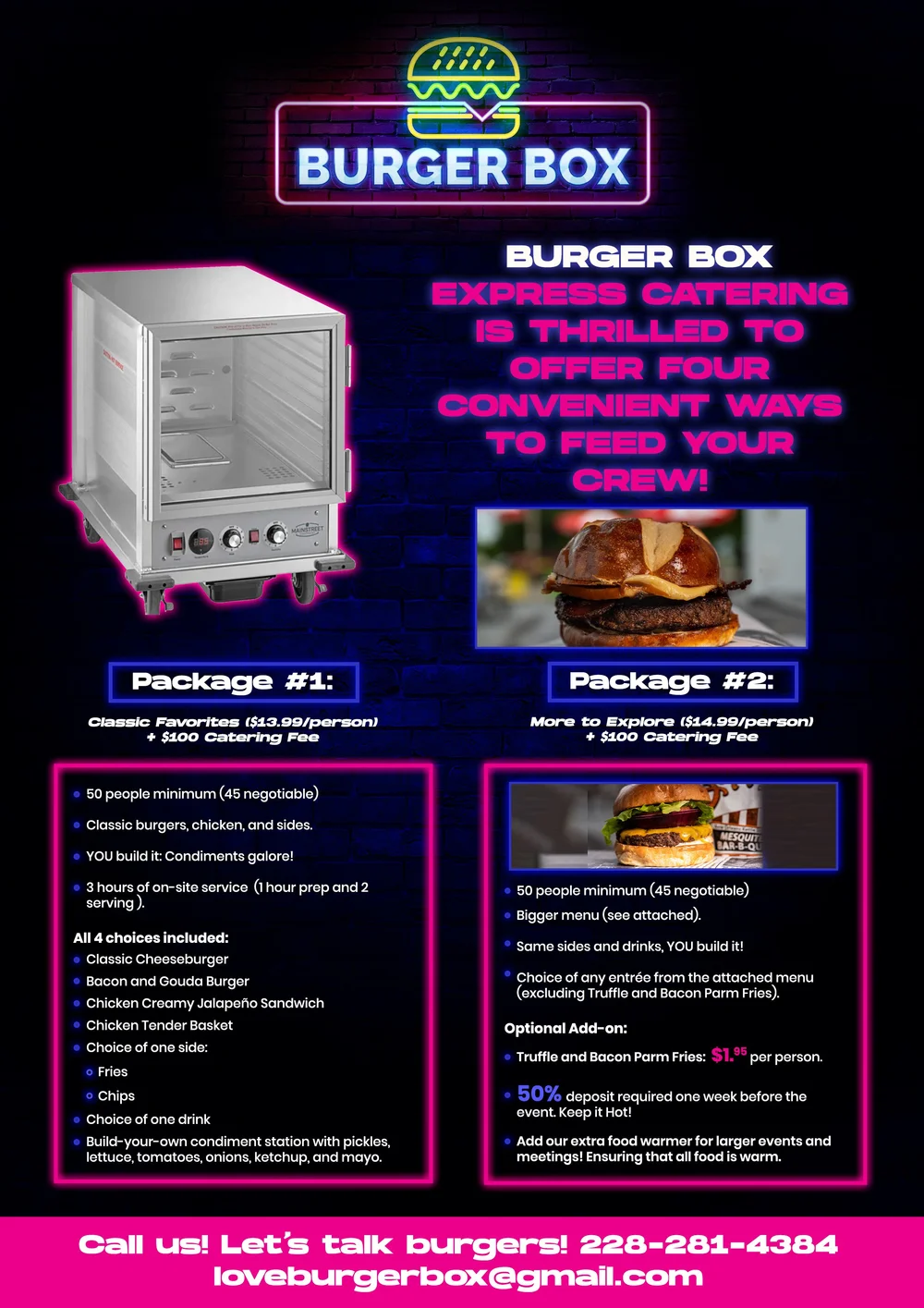 BURGER BOX EXPRESS PACKAGES — Burger Box