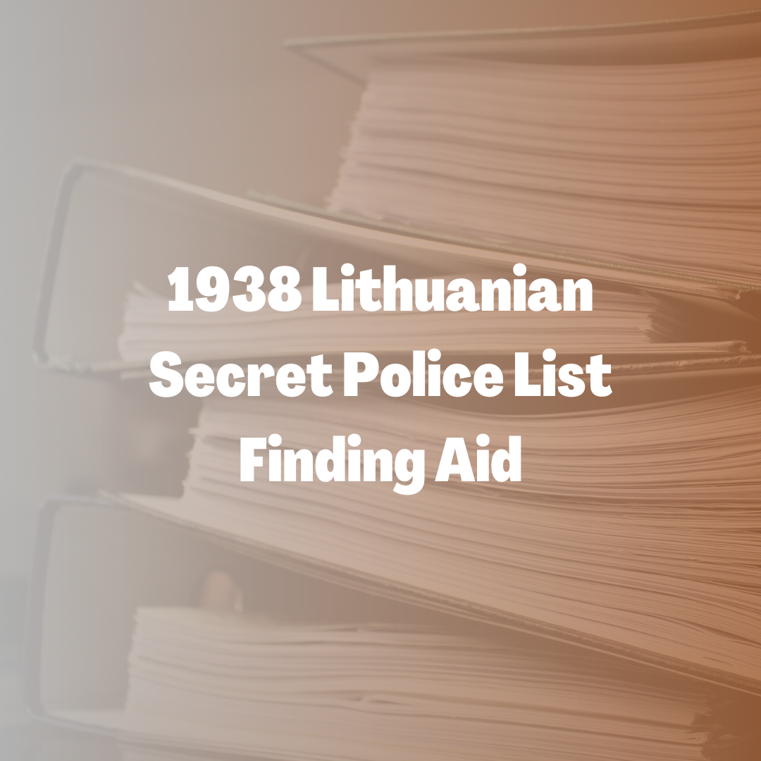 Germans from Lithuania Research Aids — International Association of ...