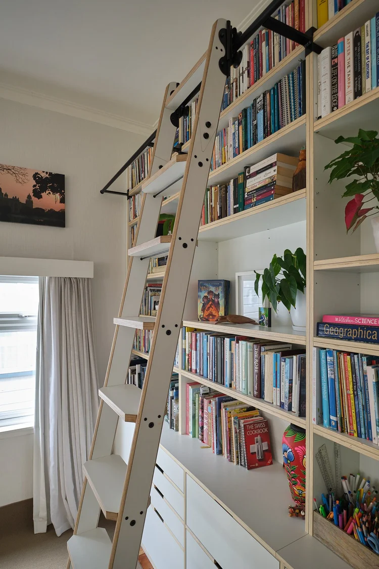 Bookcase with library ladder — PlyLab