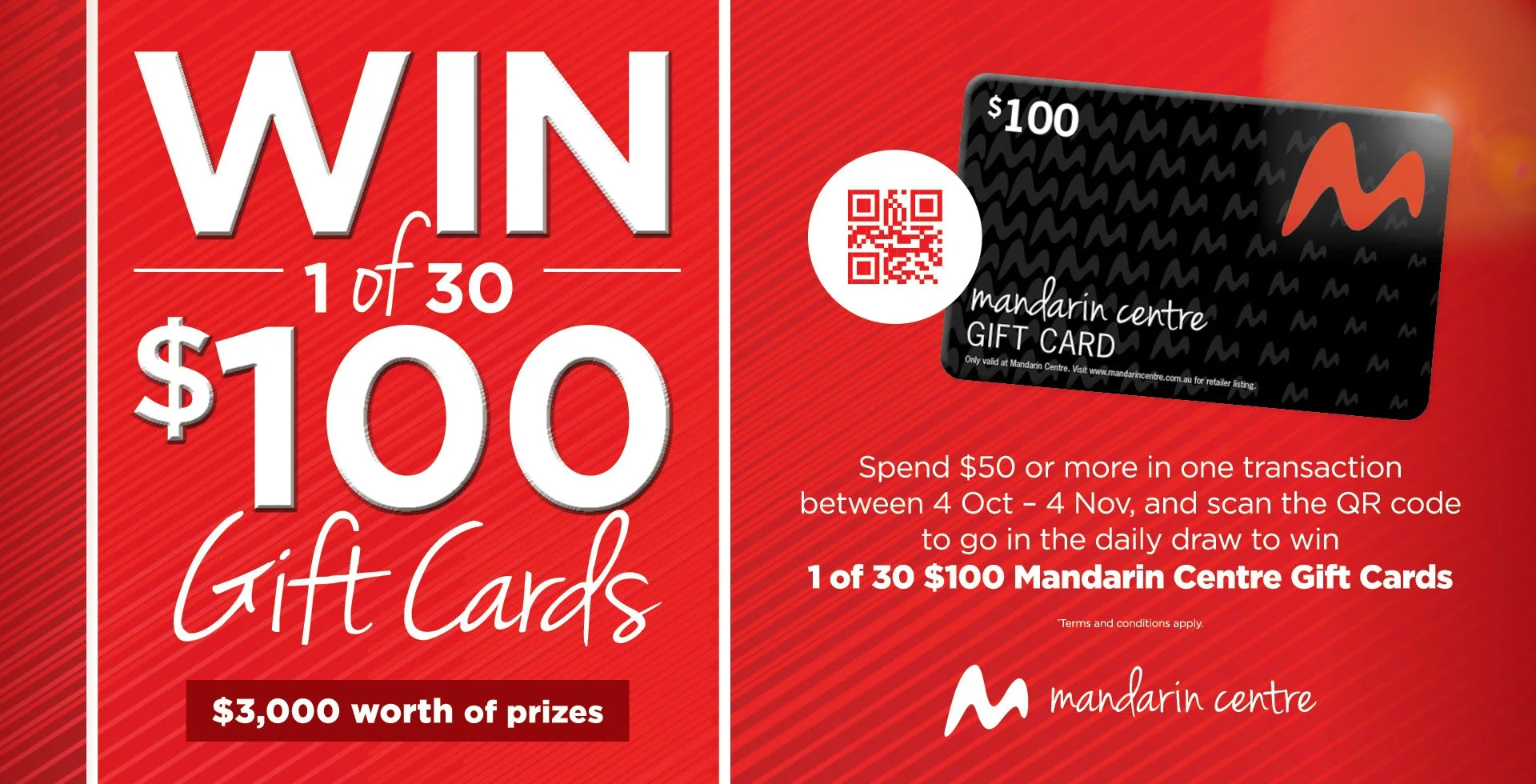 $100 per day Giveaway — Mandarin Centre