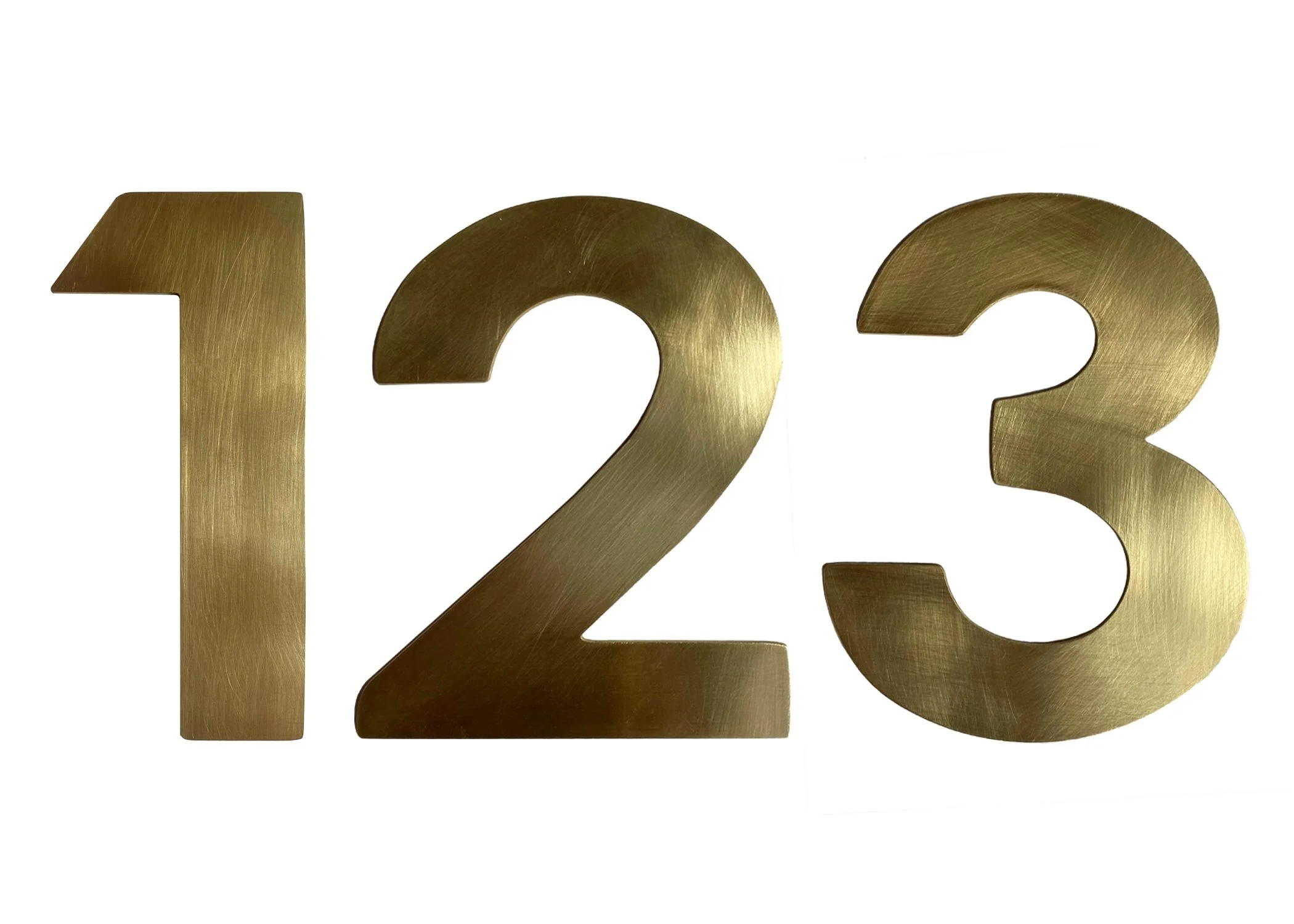 Brass House Numbers 'Lean Serif' 150mm - Hatchet Studio | Brass ...