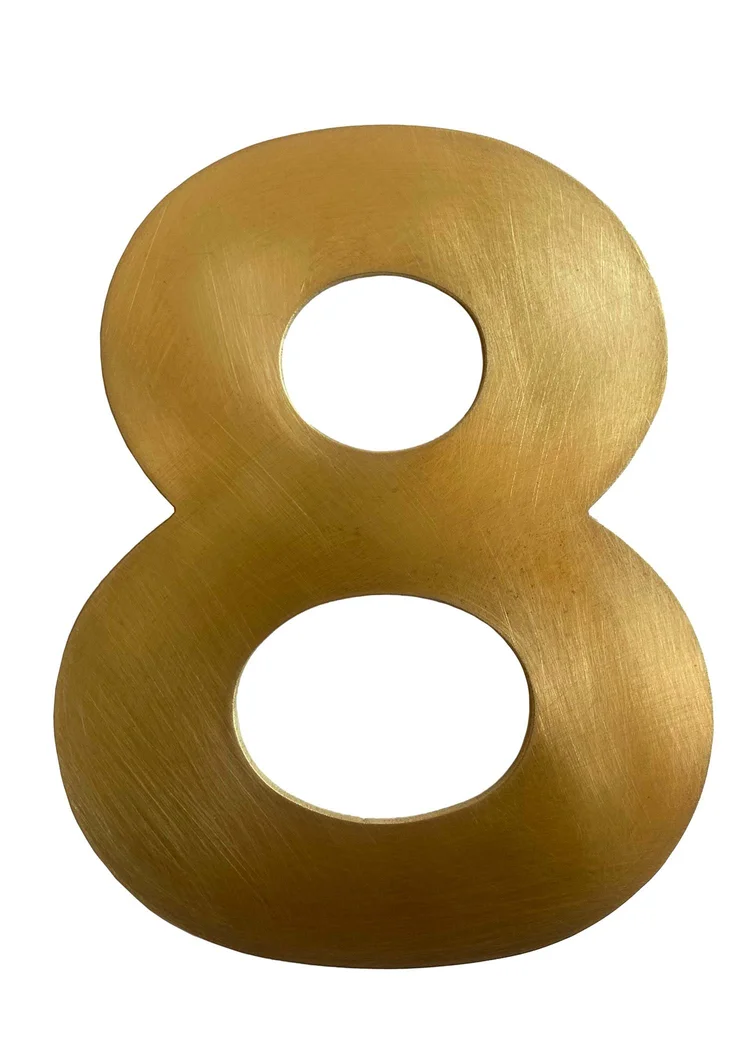 Brass House Numbers 'Lean Serif' 150mm - Hatchet Studio | Brass ...