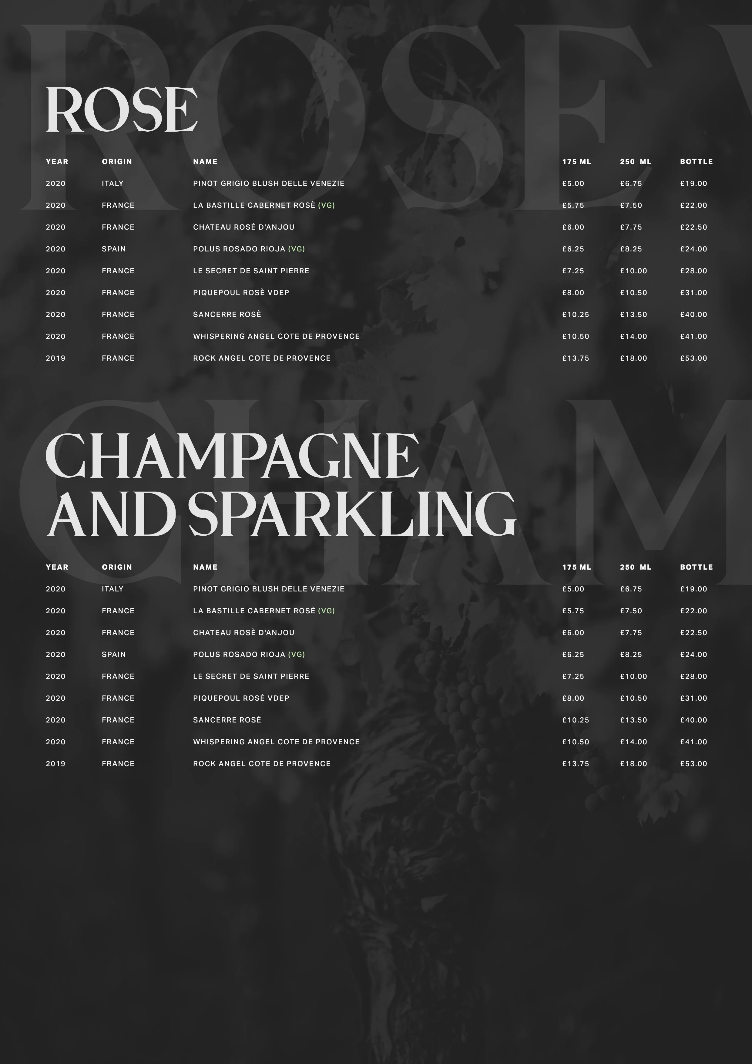 White Wine Menu | THE GRAPE WORTHING Wine Bar & Merchant