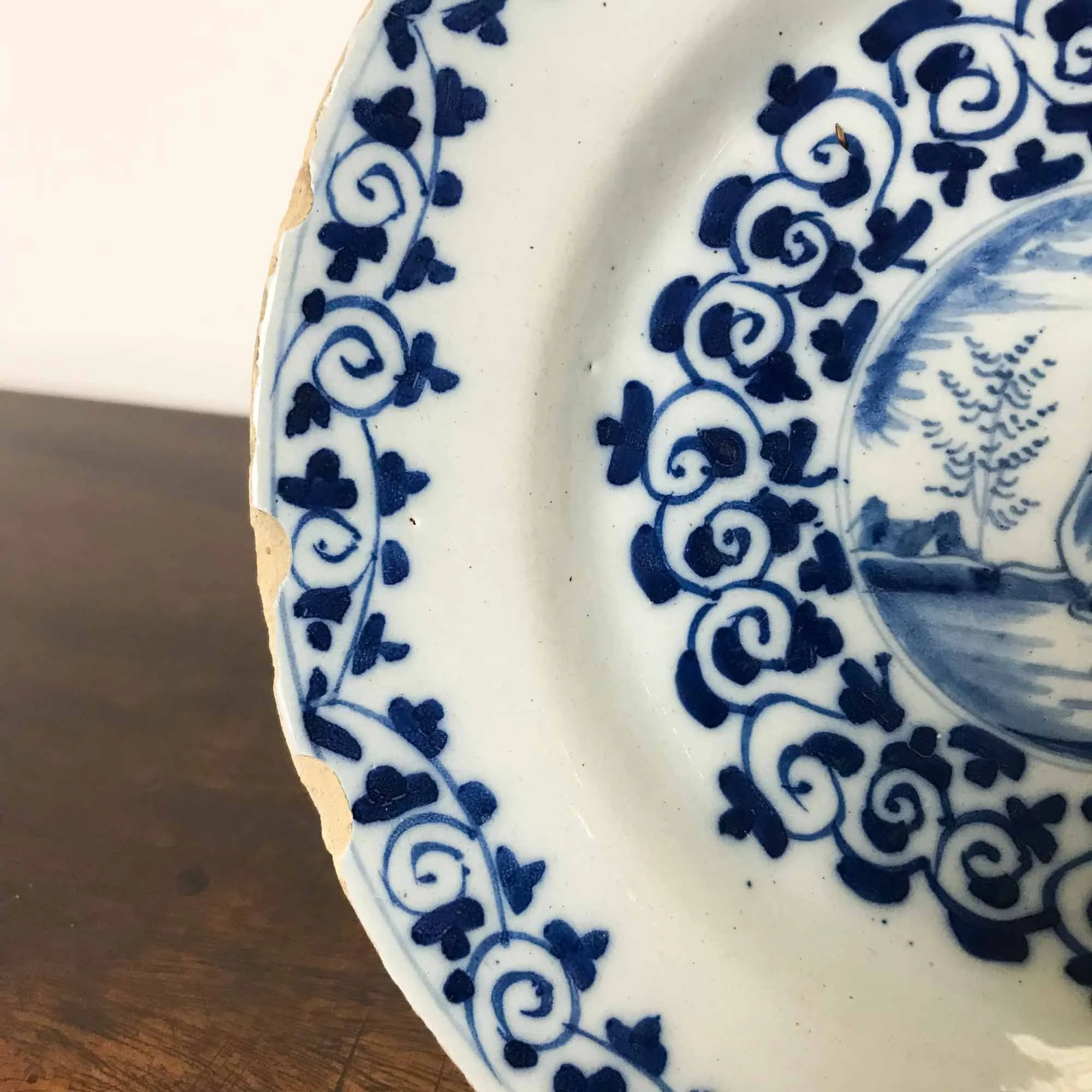 Pair of 18th Century Dutch Delftware Plates — Antique and Unique
