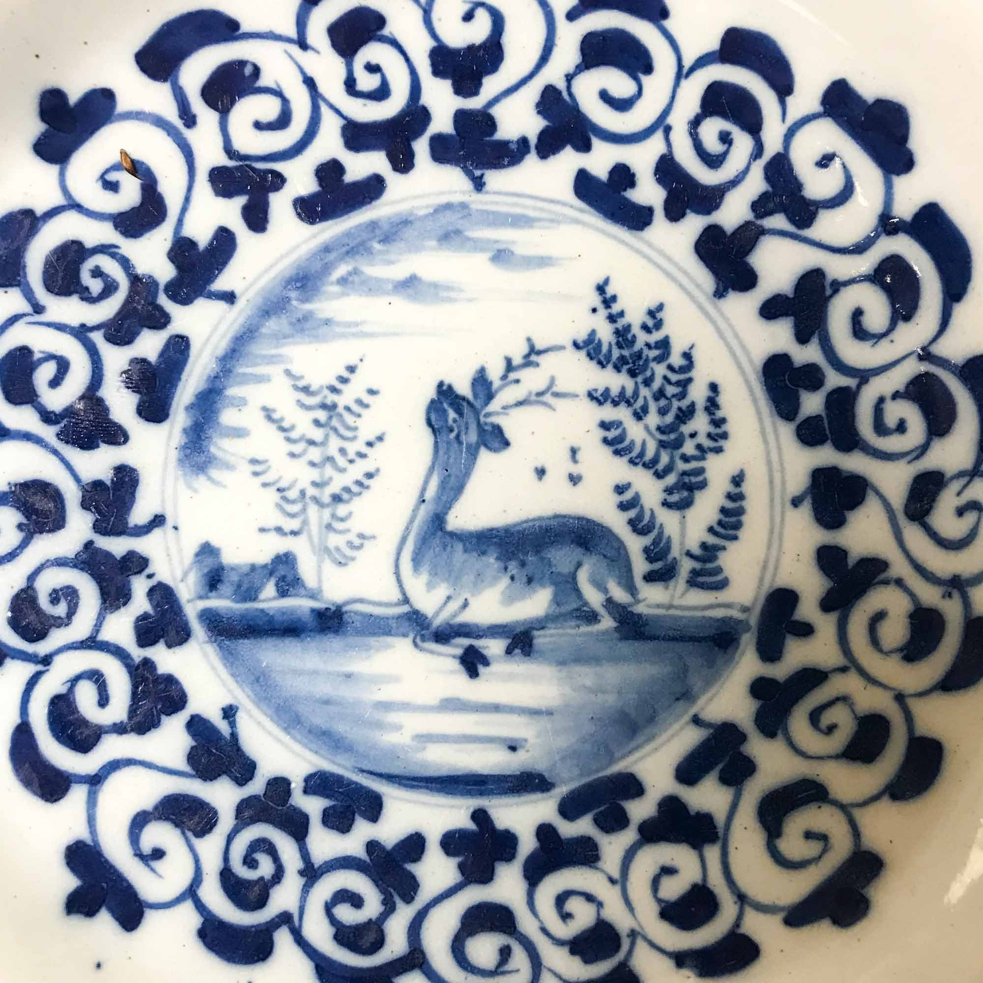 Pair of 18th Century Dutch Delftware Plates — Antique and Unique