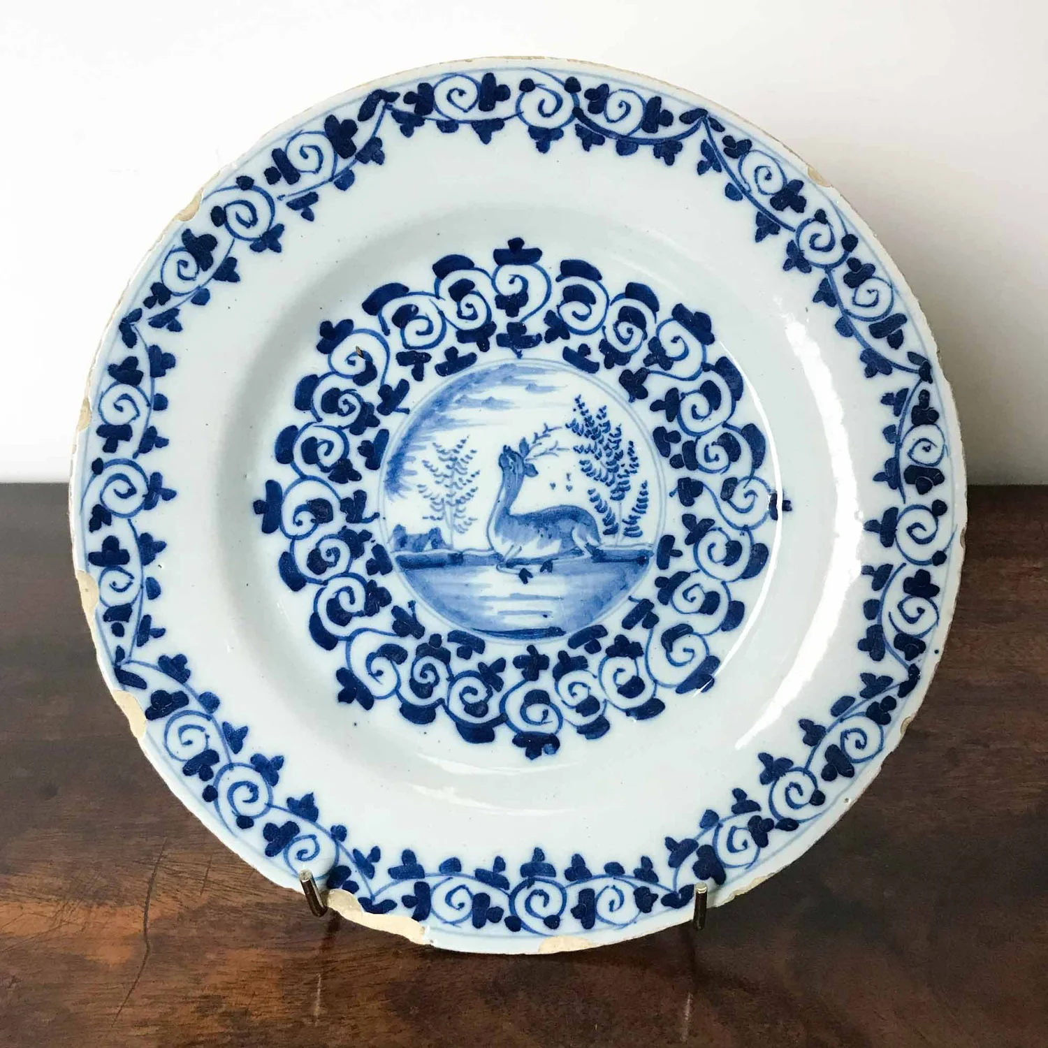 Pair of 18th Century Dutch Delftware Plates — Antique and Unique