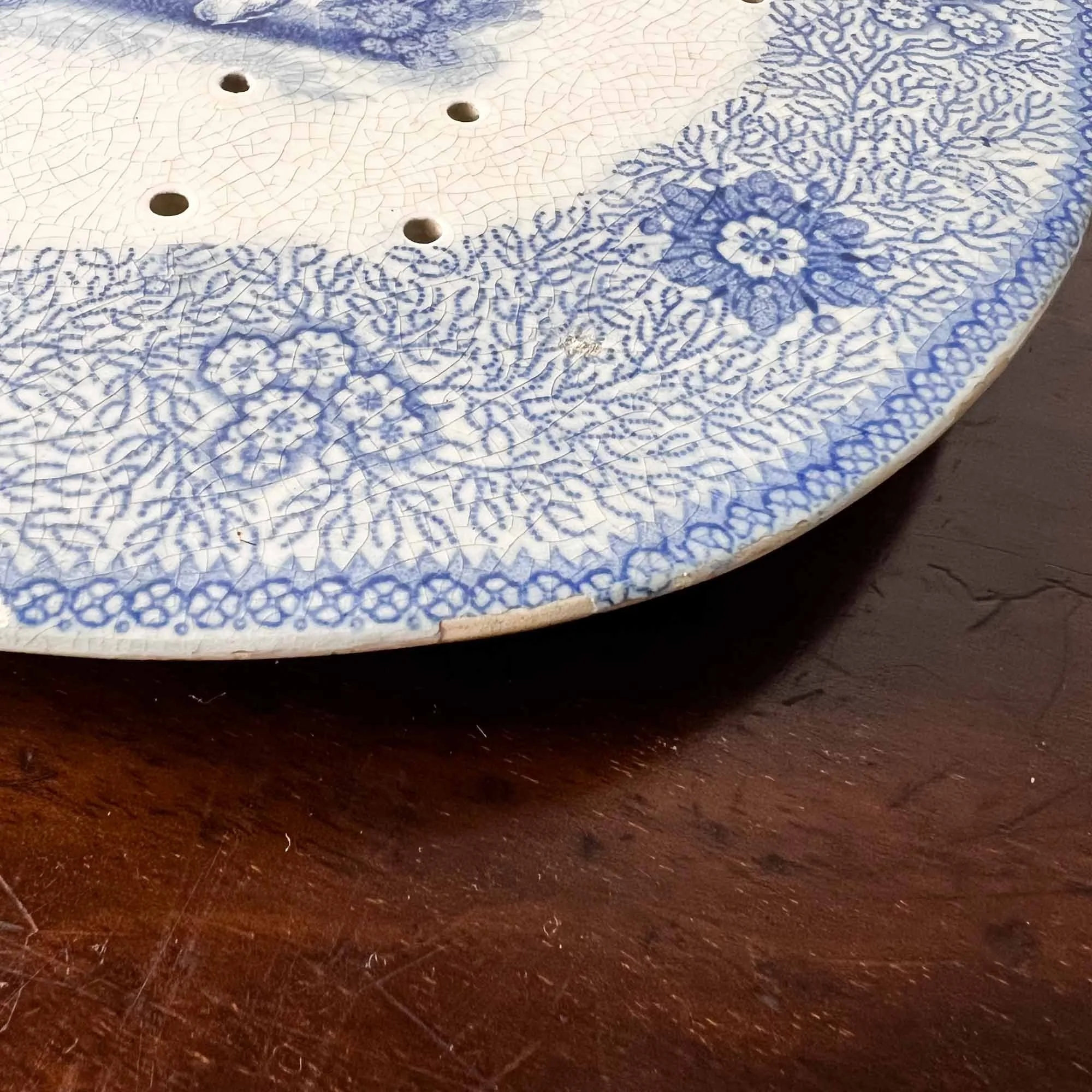 First Period Worcester Fence Pattern Saucer — Antique and Unique