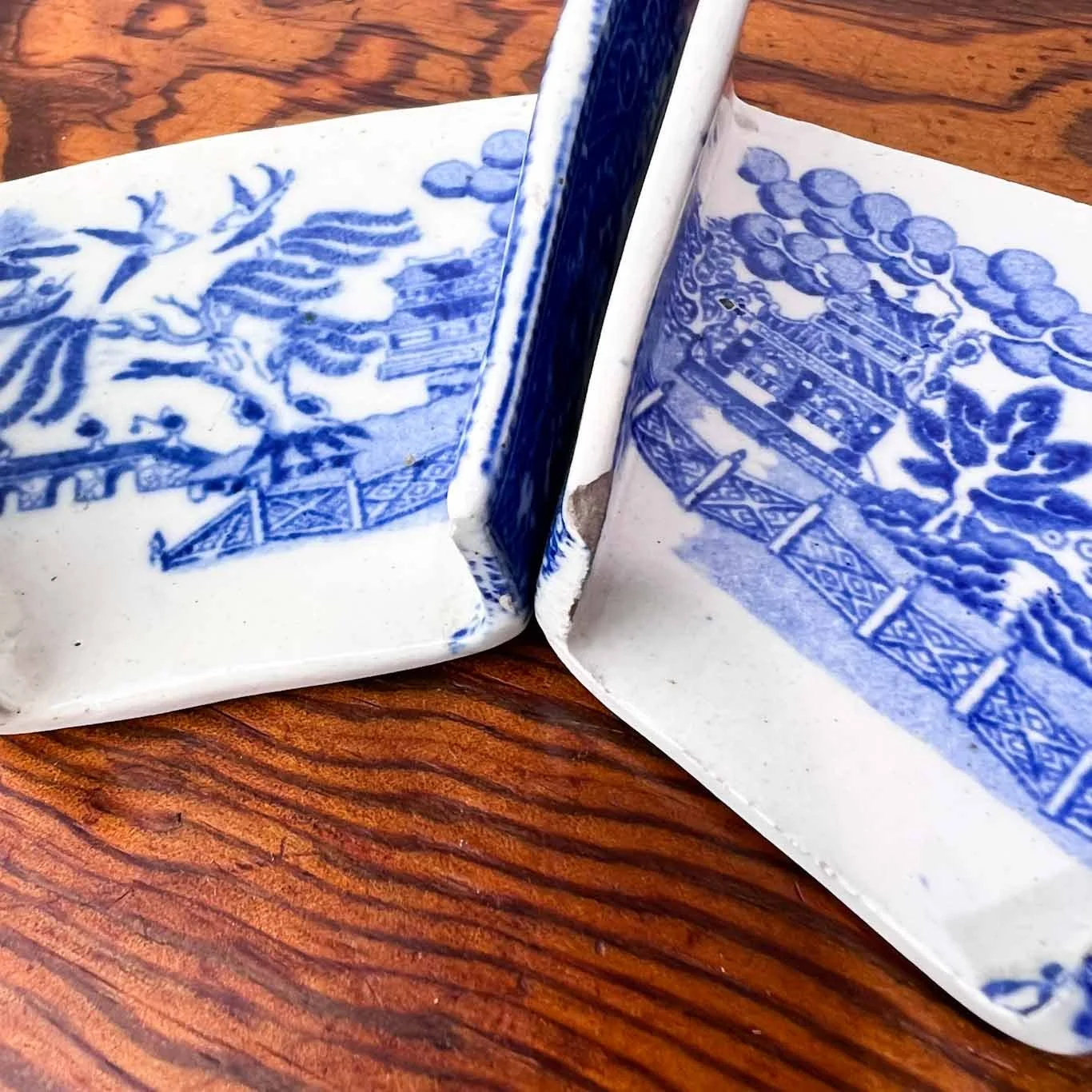 Pair of 18th Century Dutch Delftware Plates — Antique and Unique
