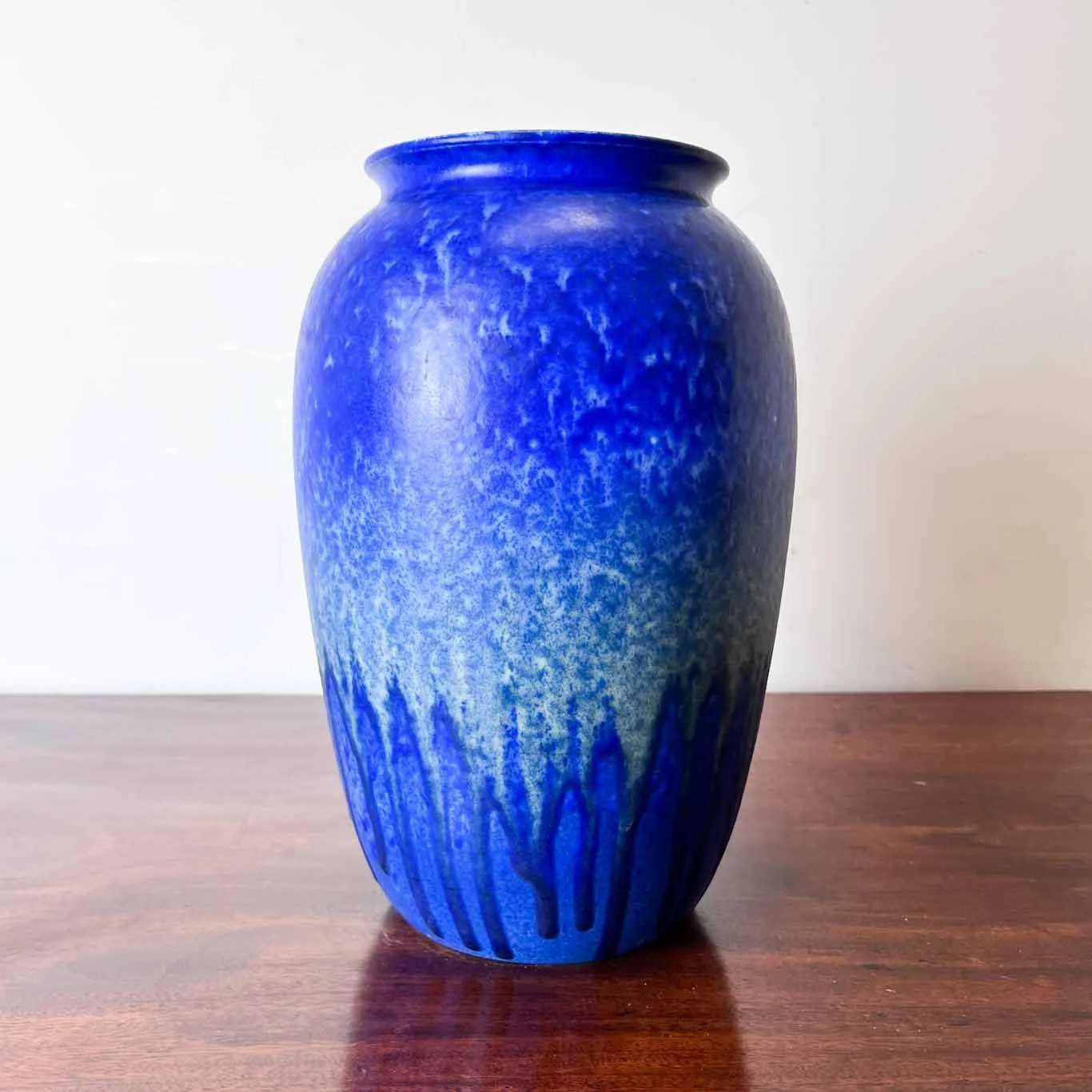 Ruskin pottery crystalline glaze blue and yellow vase — Antique and Unique