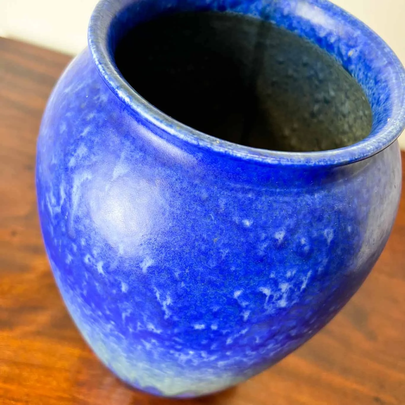 Ruskin pottery crystalline glaze blue and yellow vase — Antique and Unique