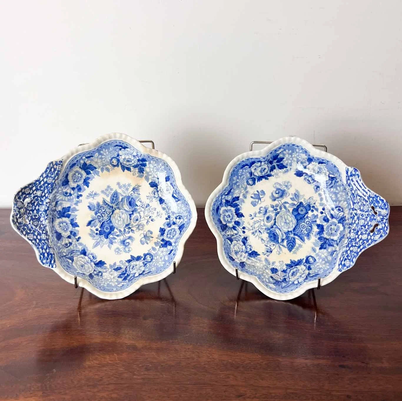 Pair of 18th Century Dutch Delftware Plates — Antique and Unique