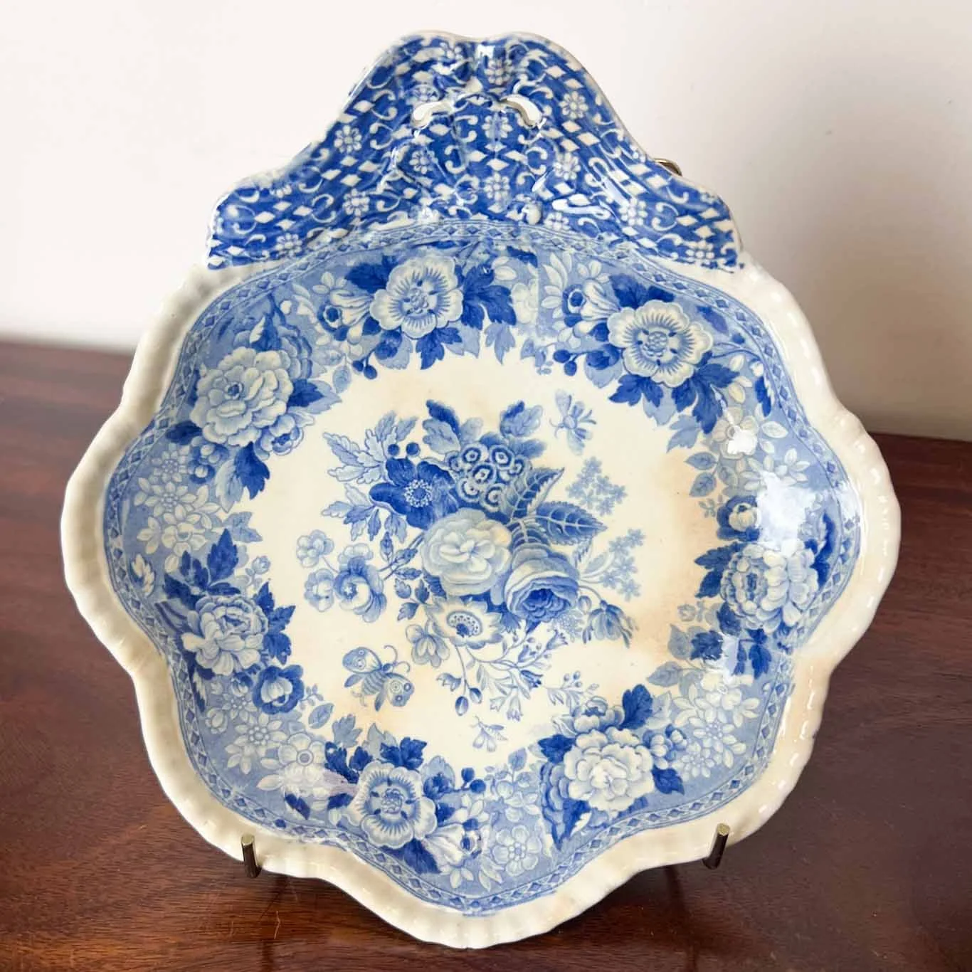 First Period Worcester Fence Pattern Saucer — Antique and Unique