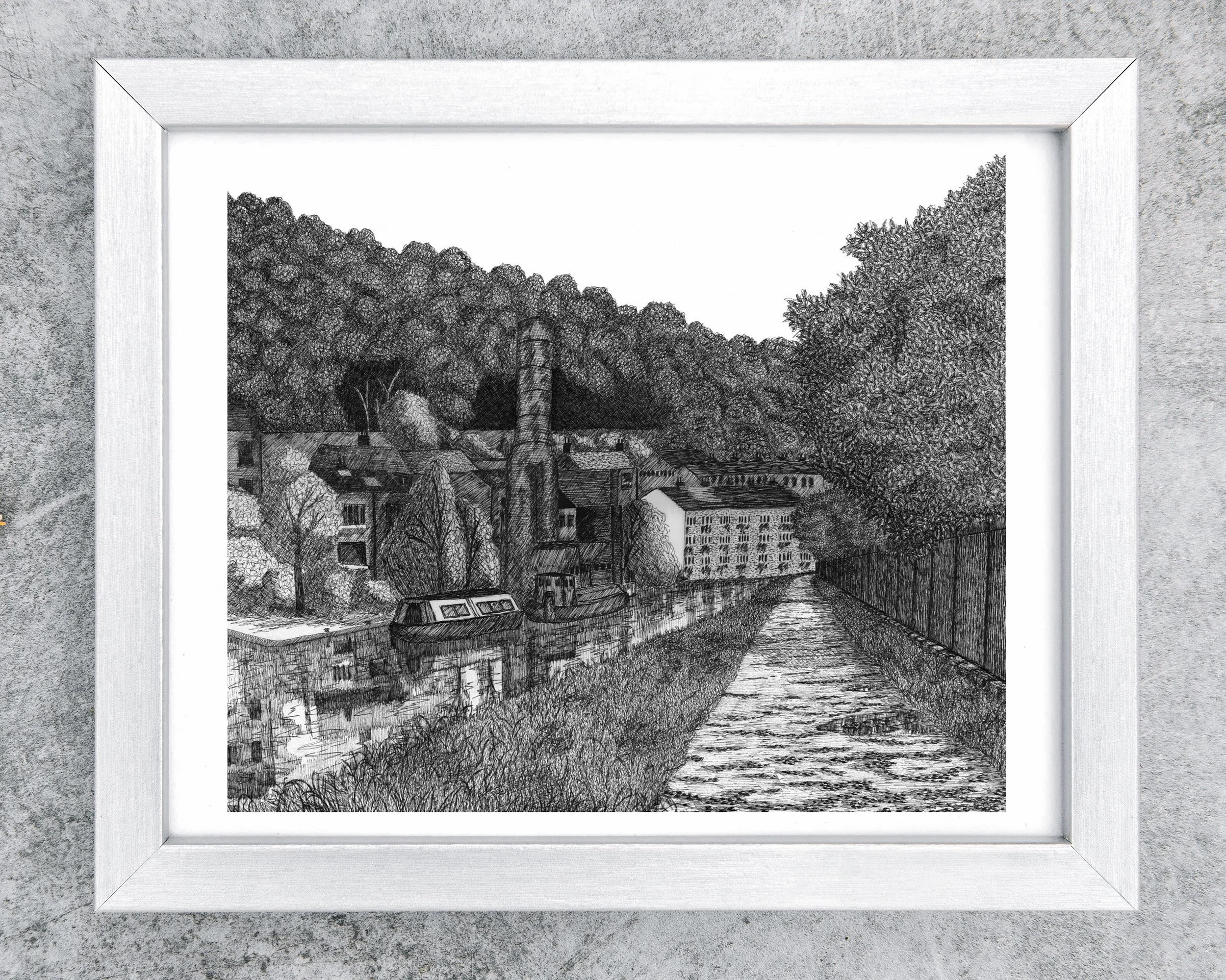 Hebden Bridge Canal Art Print — Wooden Daisy