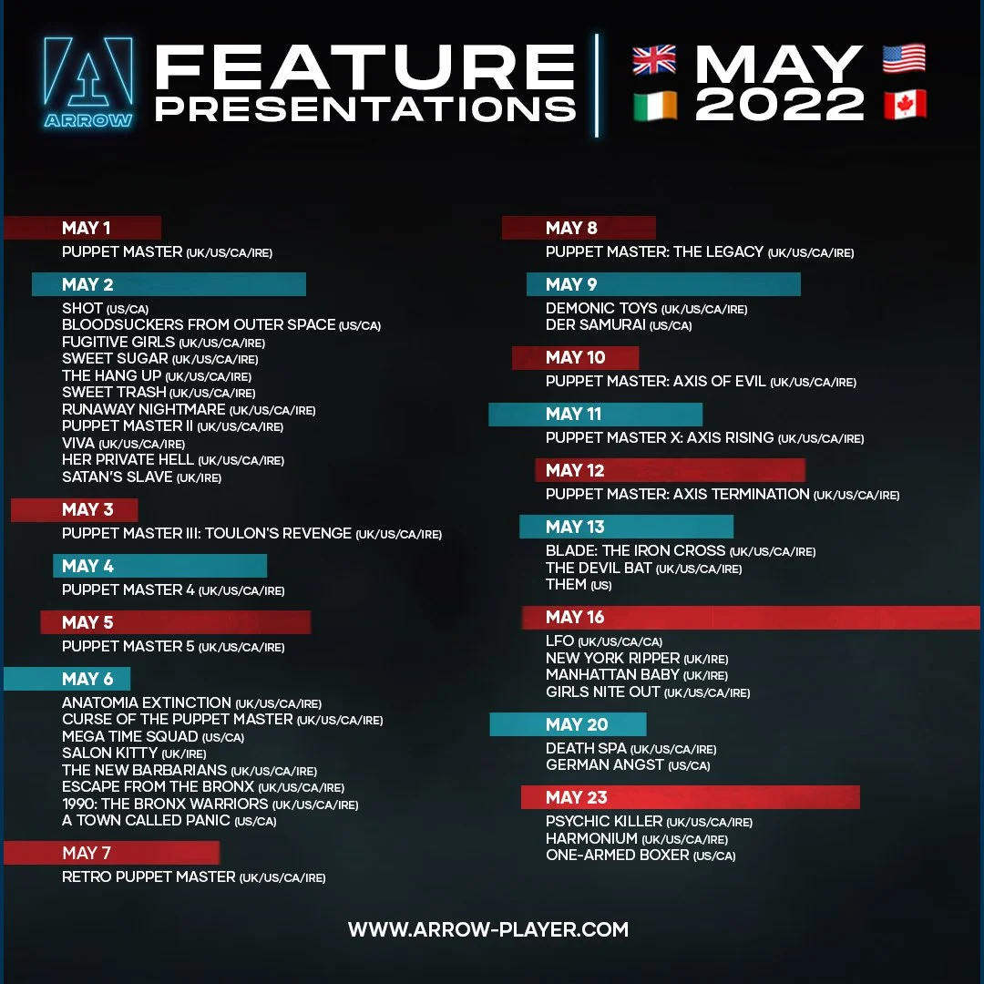 ARROW VIDEO PLAYER MAY STREAMING TITLES ANNOUNCED — Macabre Daily