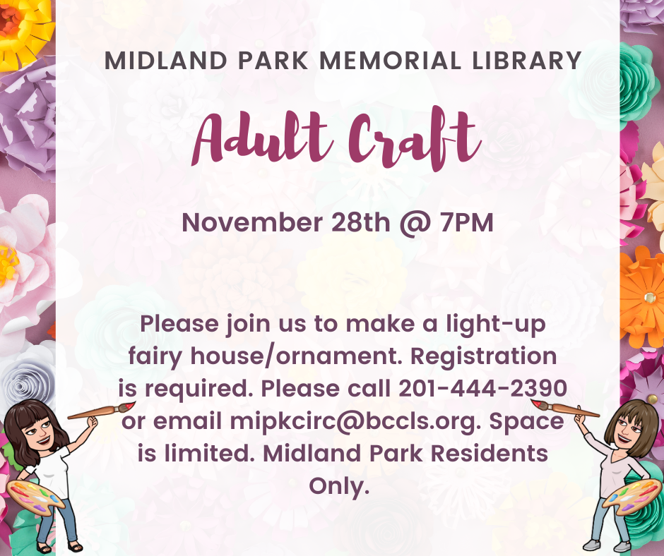 Adult Craft Night — Midland Park Memorial Library in Bergen County New ...