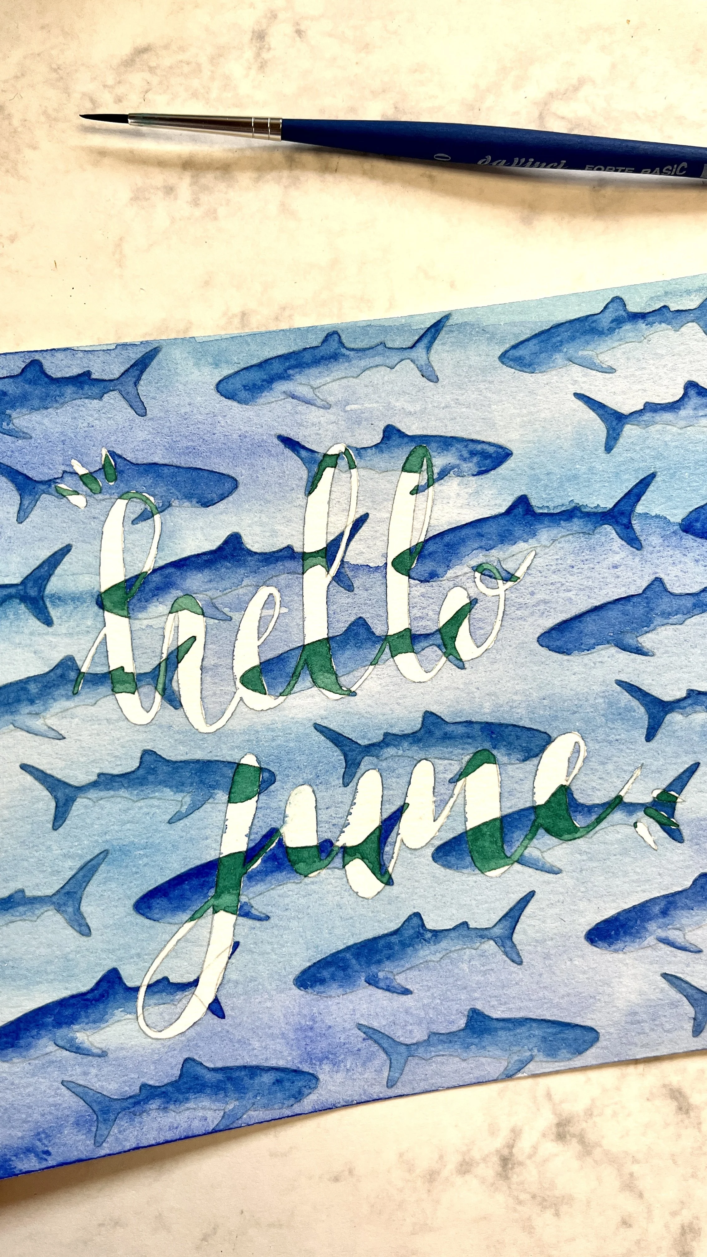 June Whalesharks Paint Along — Alpine Tones Illustration