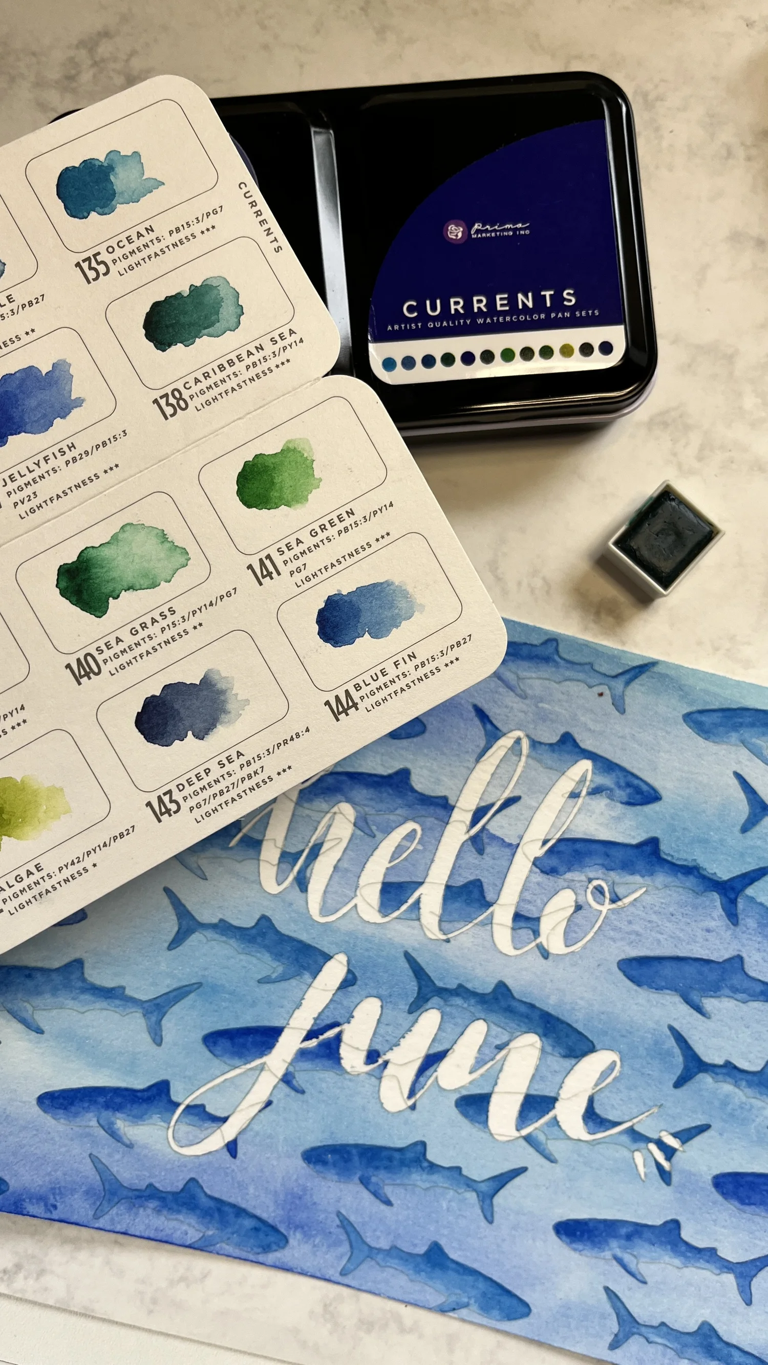 June Whalesharks Paint Along — Alpine Tones Illustration